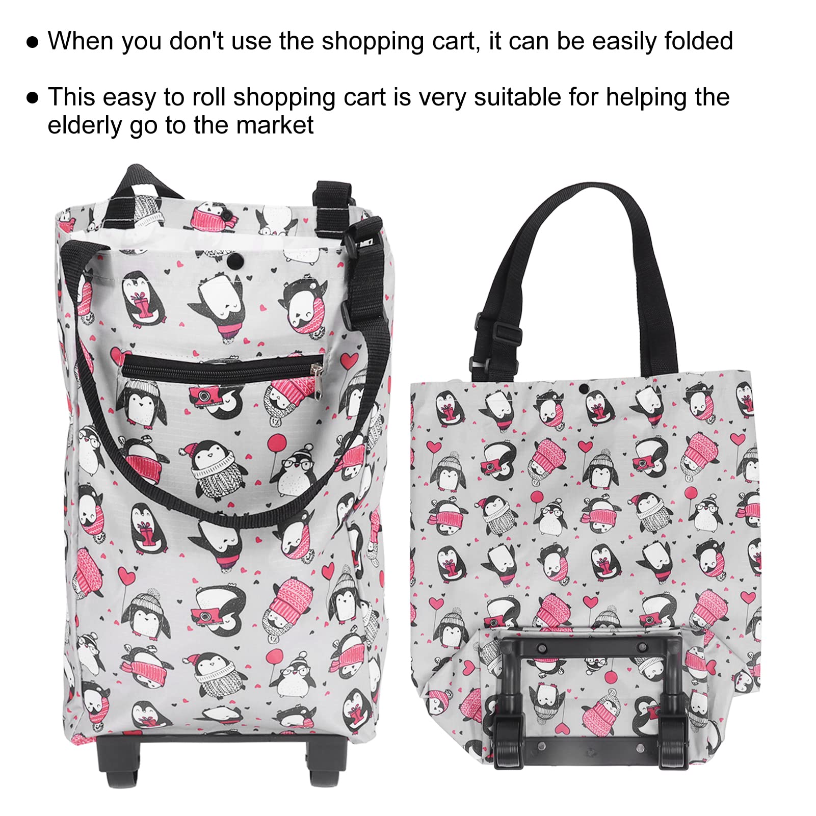 Foldable Cart Elderly Shopping Bag Foldable Shopping Cart for Outdoor Household Shopping Cart Reusable for Outdoors Camping Short Trips