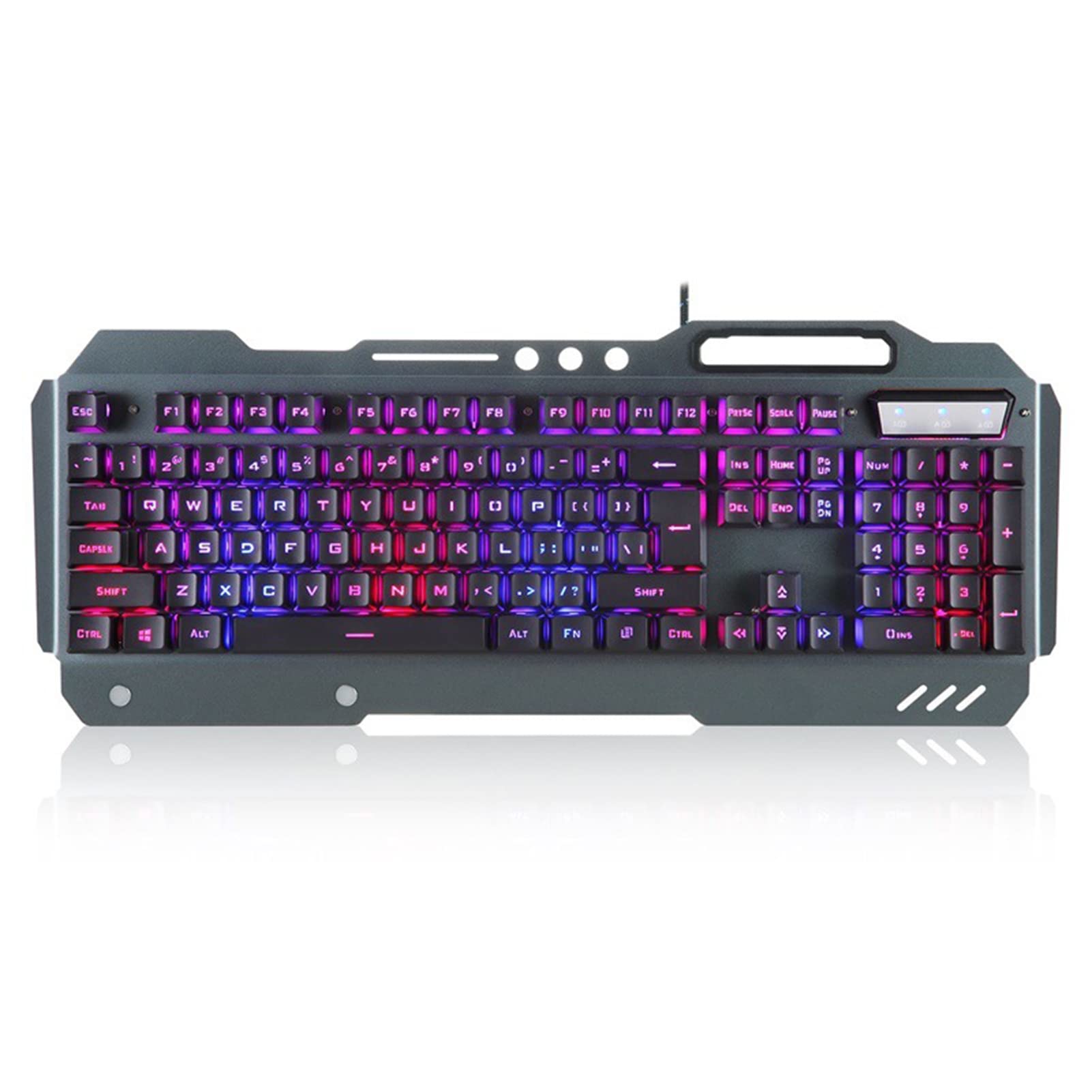 Lopeceal Mechanical Gaming Keyboard Wired Keyboard Ergonomic RGB 104 Keys Quick Response Rainbow LED Backlit USB Interface Anti-Ghosting for PC Desktop Black
