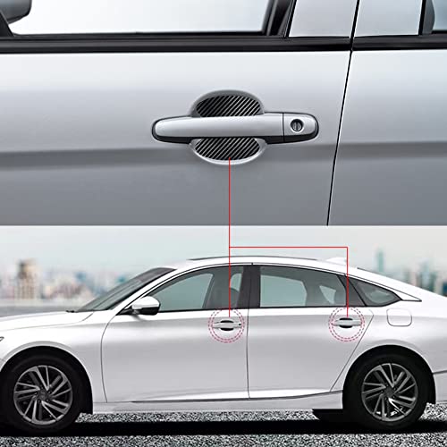 Reswish 4PCS Car Door Handle Sticker,Car Door Handle Scratch Protectors,Universal Paint Guard Car Door Cup Scratch Protection Films,Carbon Fiber Anti-Scratches Protector Sticker (Black)