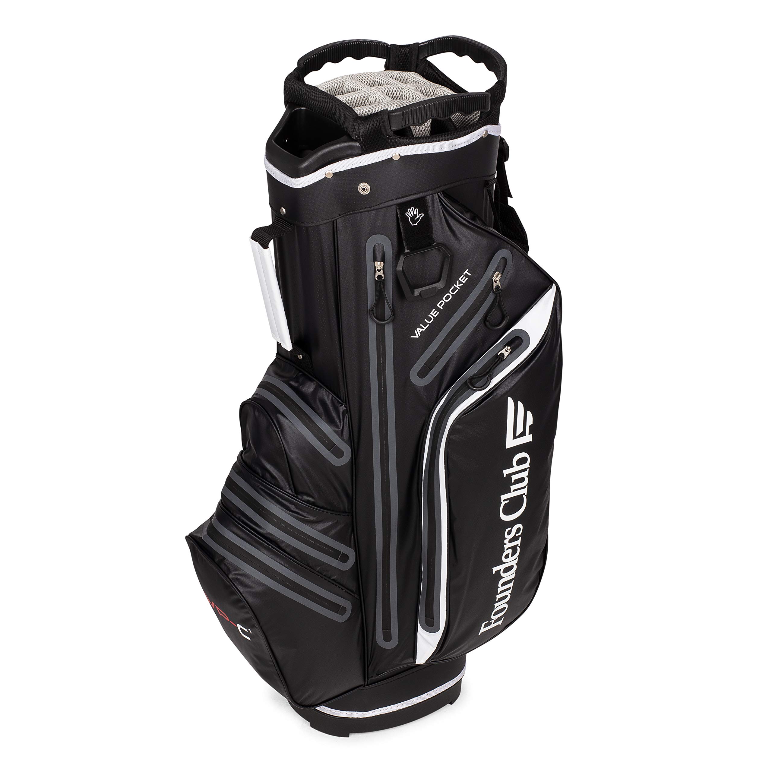 Founders Club Waterproof Golf Cart Bag Ultra Dry for Rainy Days on The Golf Course Light Weight 14 Way Full Length Divider Plus External Putter Tube (Black)