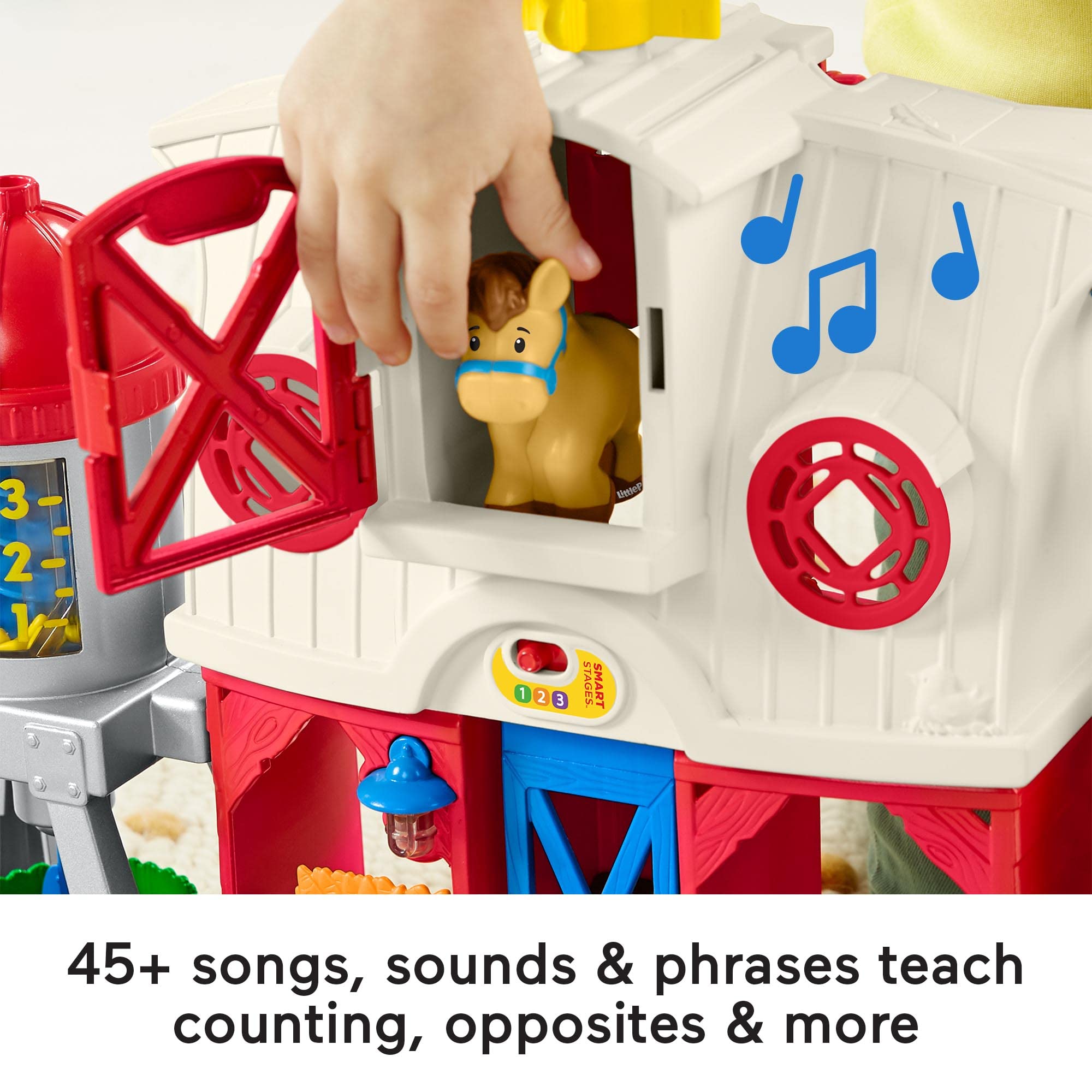 Fisher-Price Little People Caring for Animals Farm Bundle, Electronic Smart Stages playset and Animals Figure Set for Toddlers Ages 1 and u