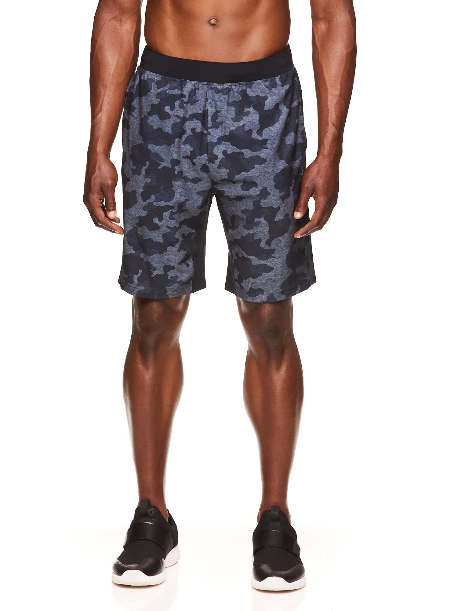 Gaiam Men's Yoga Shorts - Athletic Gym Running and Workout Shorts with Pockets - Karma Ebony Camo, Large