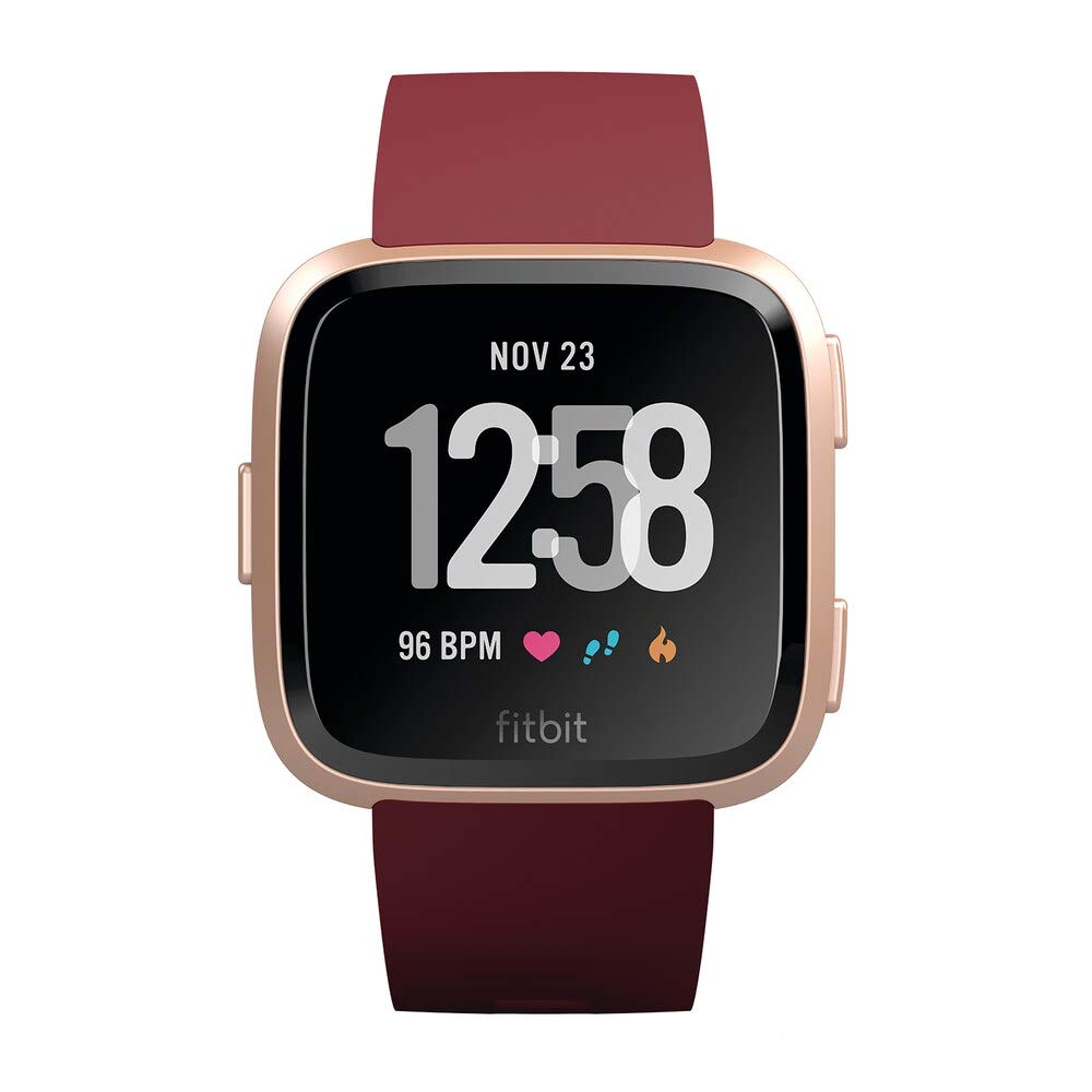 Fitbit Versa Smartwatch with Limited Edition Ruby Band, Ruby/Rose Gold Aluminium, One Size (S & L Bands Included)