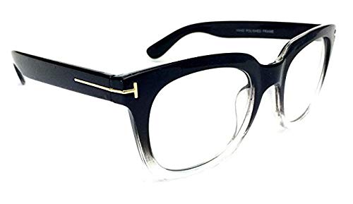 Ford Style Fashion Designer Men Women Eyeglasses - Clear Lens, Black Gradient Frame