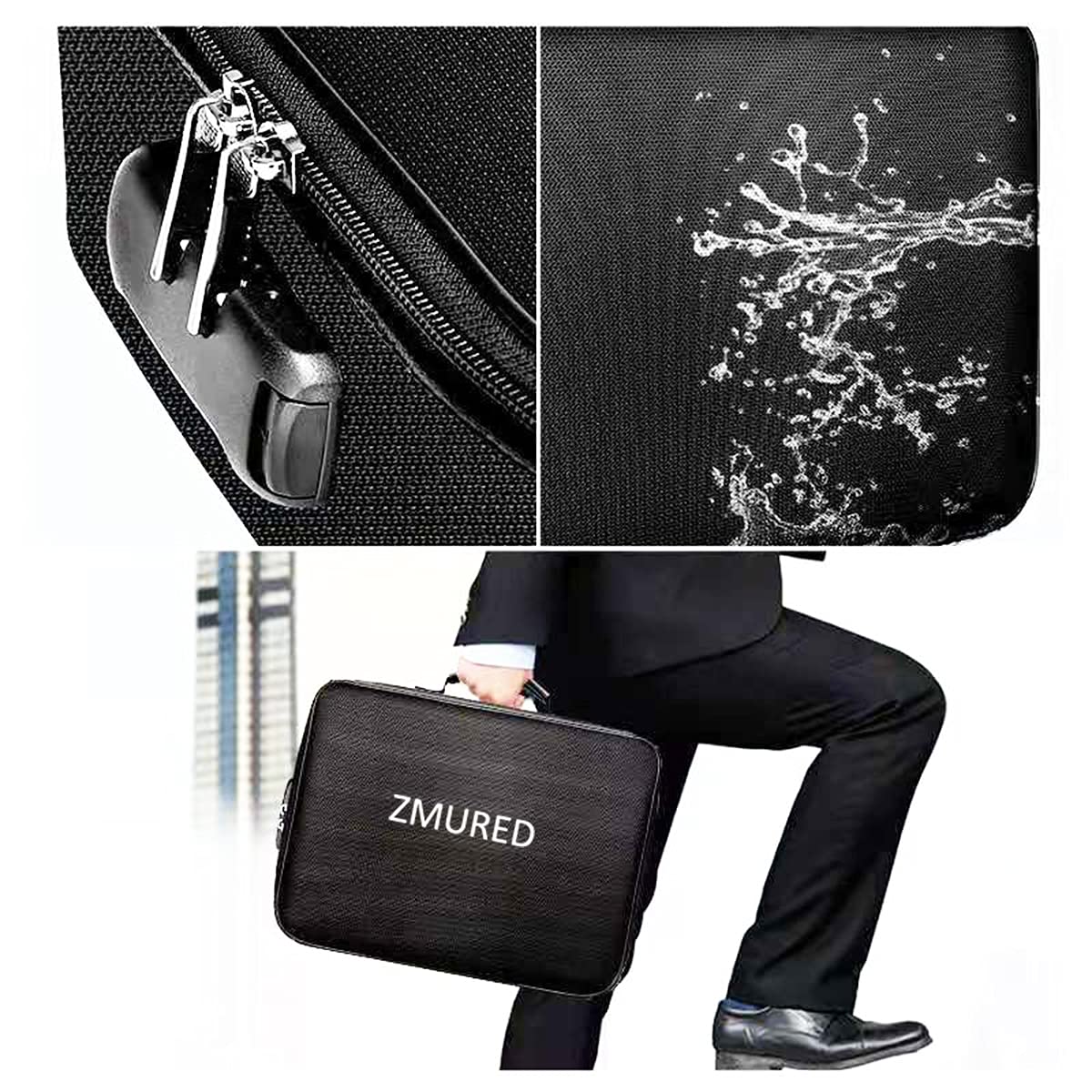 File Organizer Bags,Fireproof Document Bag with Money Bag,Home Office Travel Safe Bag with Lock,Multi-Layer Portable Filing Storage for Important File Passport Certificates Legal Documents