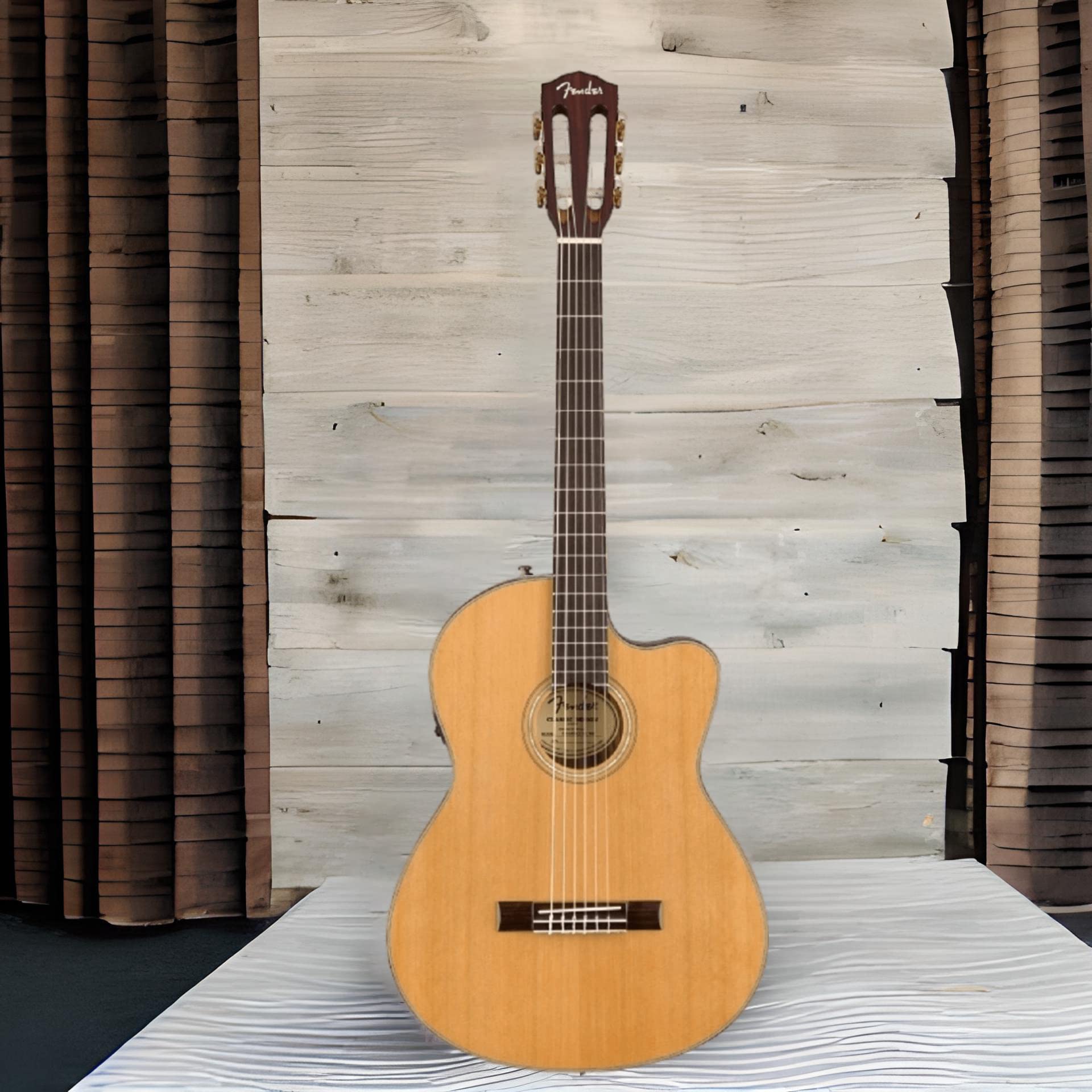 Fender CN-140SCE Thinline Concert Nylon String Acoustic Guitar, with 2-Year Warranty, Natural, with Case