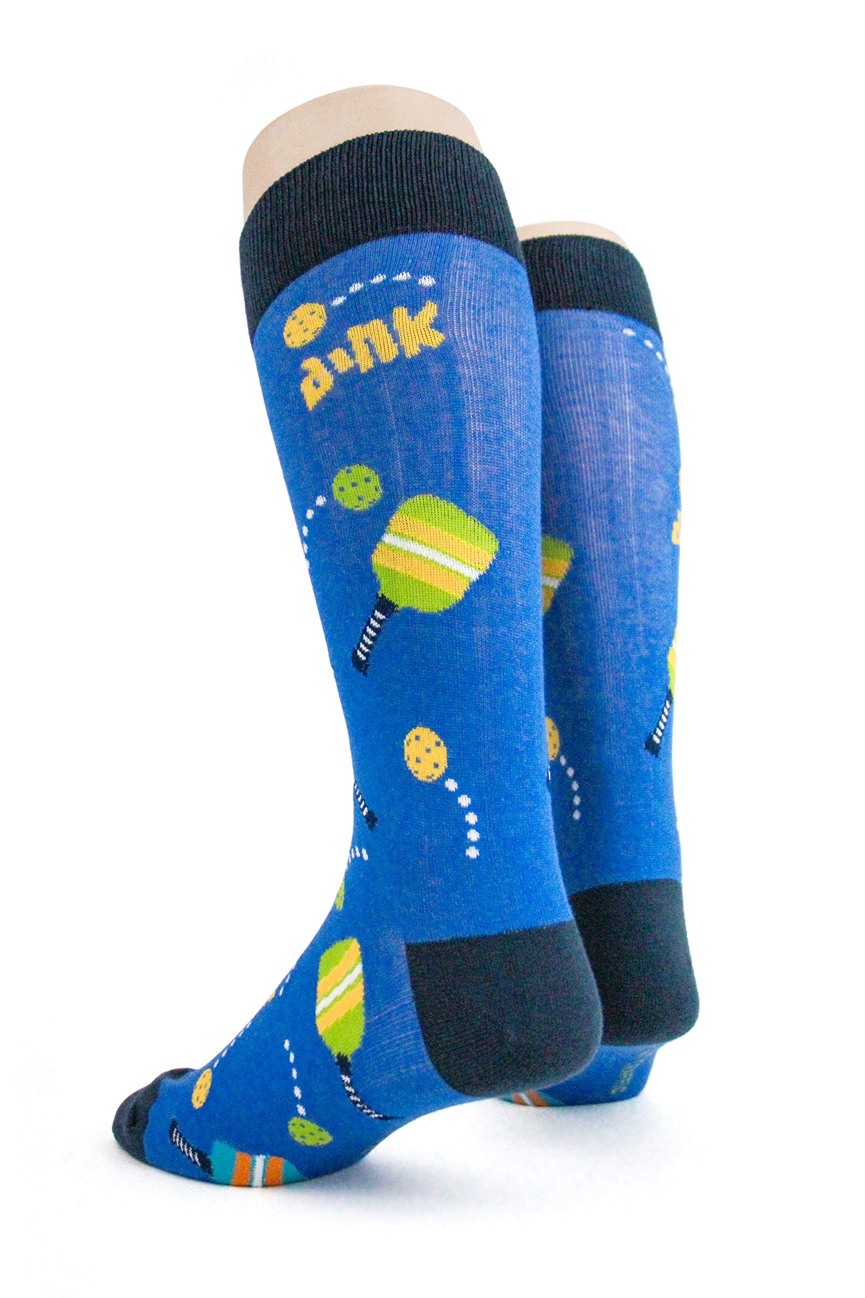 Foot Traffic - Men's Sports-Themed Socks, Fits Men's Shoe Sizes 7-12 (Pickleball)