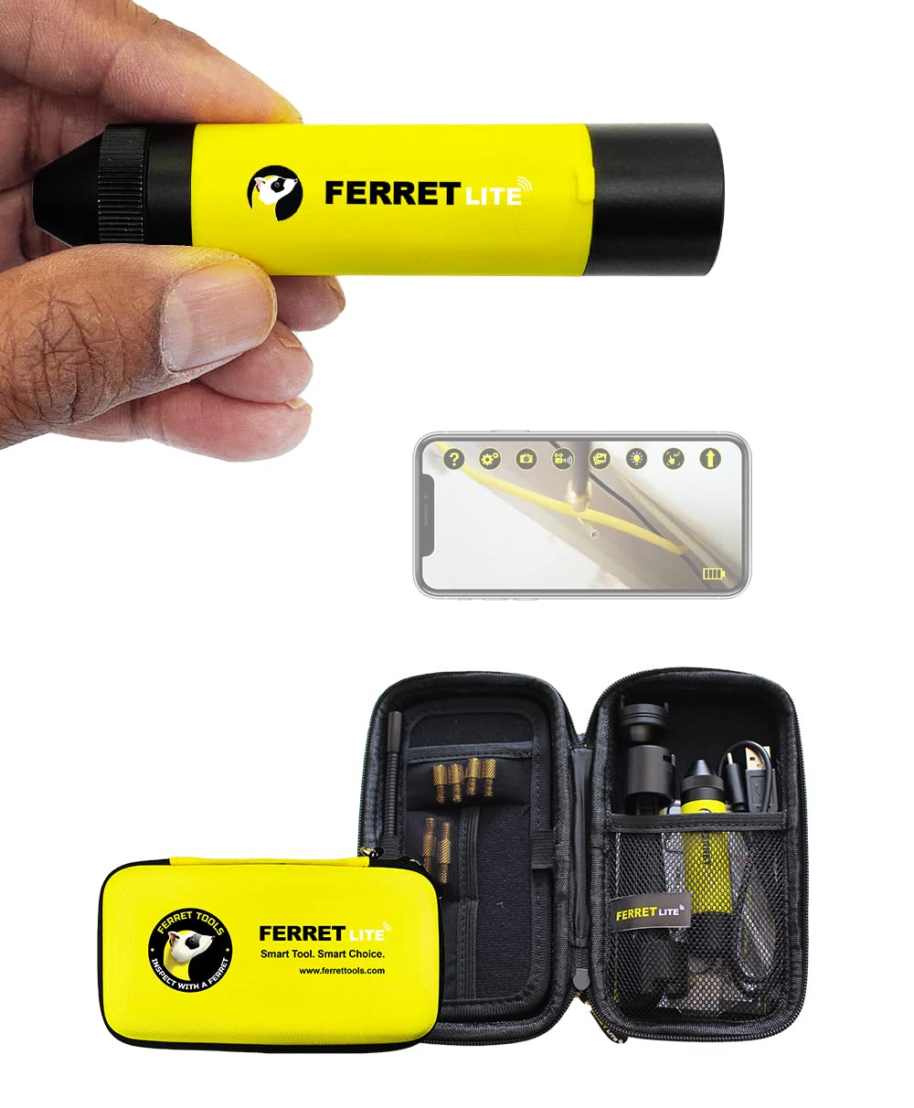 FERRET LITE – Multipurpose Wireless Inspection Camera, Rechargeable, Always Up Viewing Function, NOW with a Wireless range of up to 130’ (40m) - line of sight.