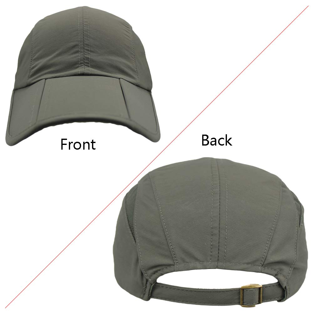 Foldable UPF 50+ Sun Protection Portable Hats Quick Dry Baseball Cap Adjustable Outdoor Sports Hat for Men, Women (Dark Grey)
