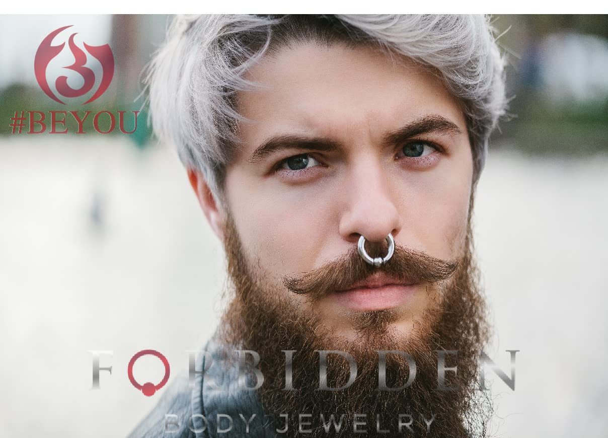 Forbidden Body Jewelry Surgical Steel Captive Bead Ring Piercing Hoops, Pair of 12g 10mm (4mm Balls)