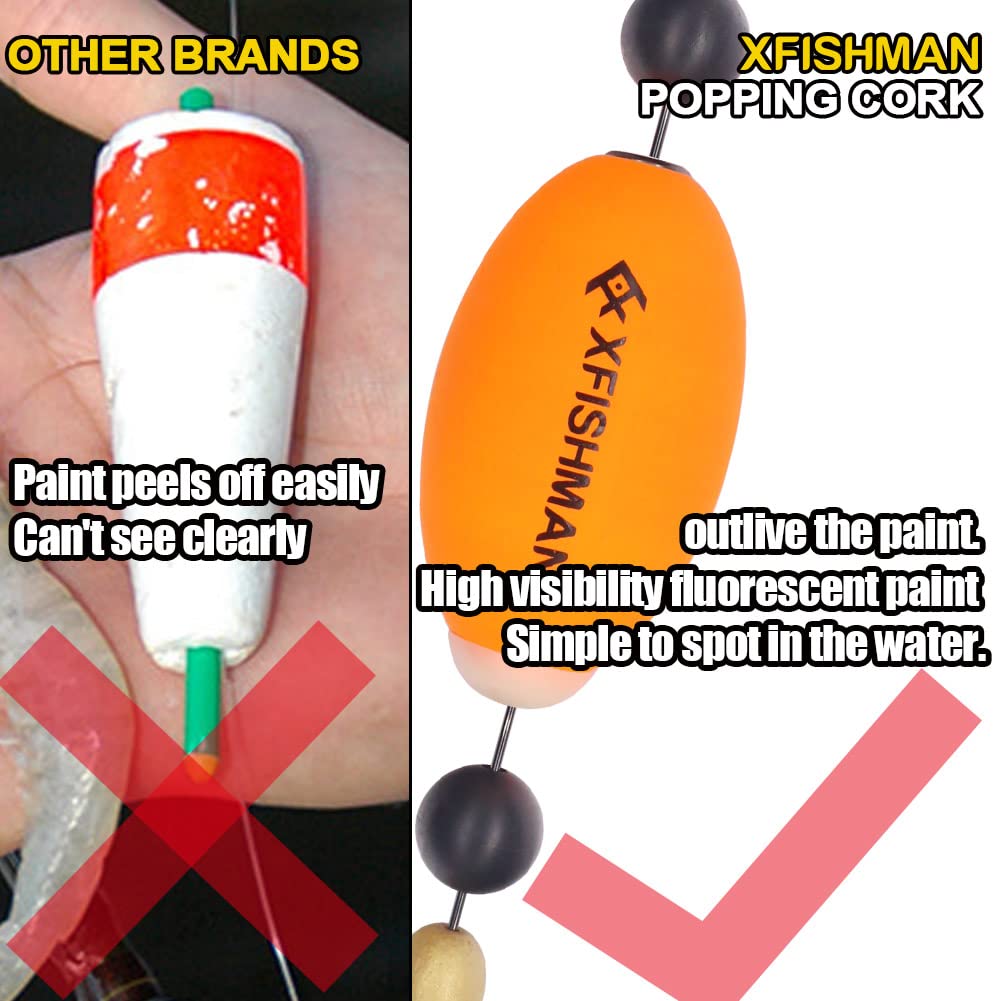 Fishing-Popping-Cork-for-Saltwater-Bobbers-Large-Floats Red Fish Popper for Carolina Rig (Popper_Yellow 2 Pack)