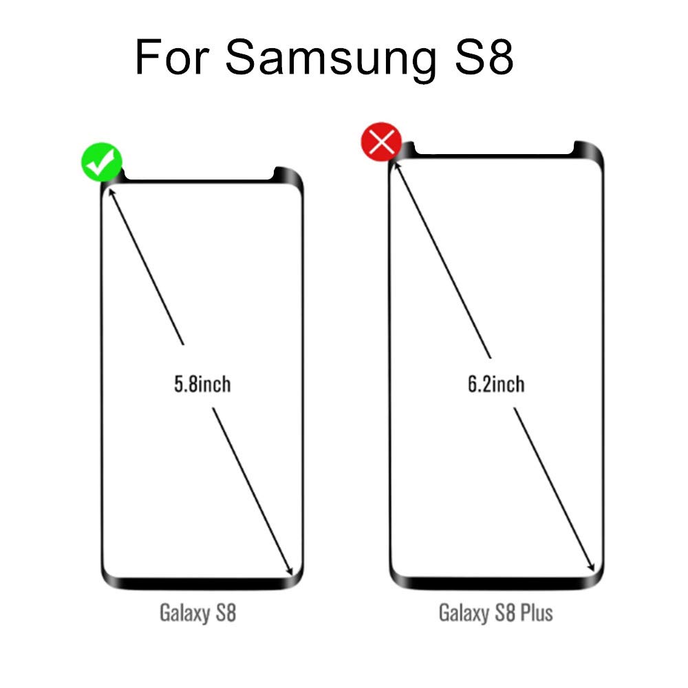 FOVAL (3 Pack) Tempered Glass Screen Protector for Samsung Galaxy S8 3D Curved Dot Matrix with Alignment Tool (Case Friendly)