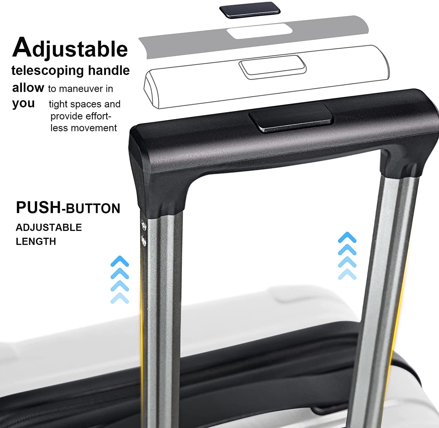 Feybaul Luggage Sets (Only 28in Expandable) Carry on Suitcase with Spinner Wheels,White