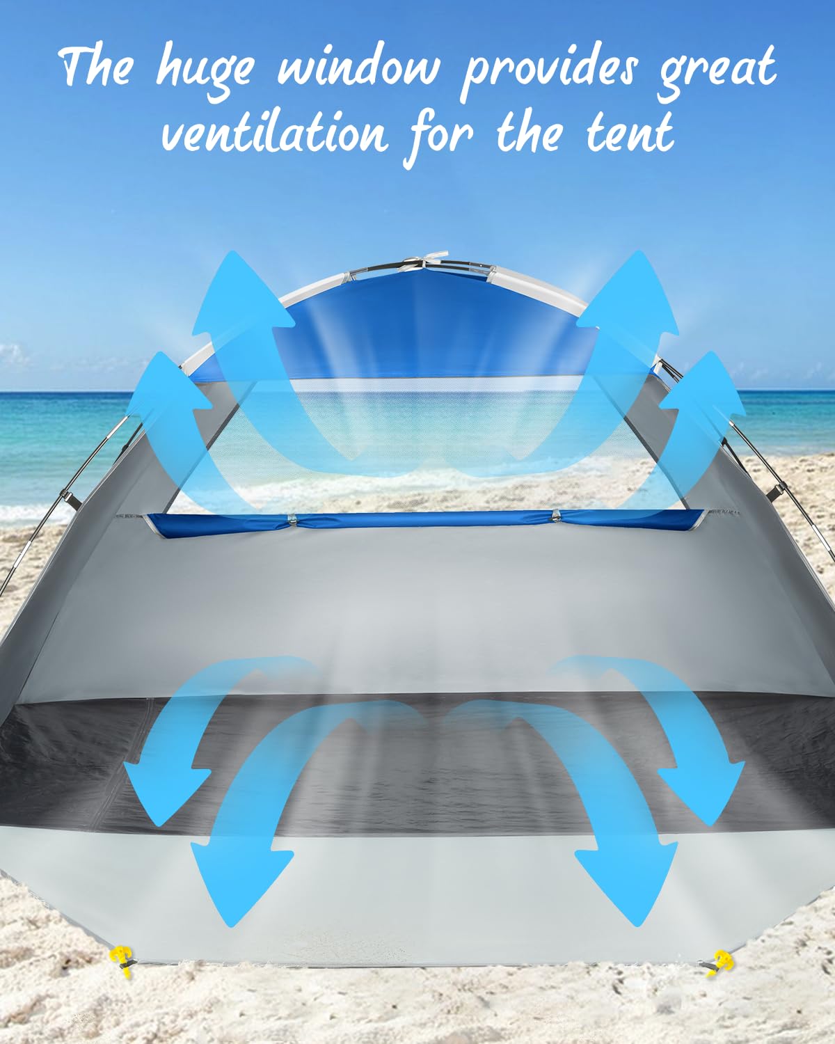 Forceatt Beach Tent, Beach Shade Tent for 2-3 Person with UPF 50+ UV Protection, Portable Beach Tent Sun Shelter Canopy, Lightweight & Easy Setup Beach Tent
