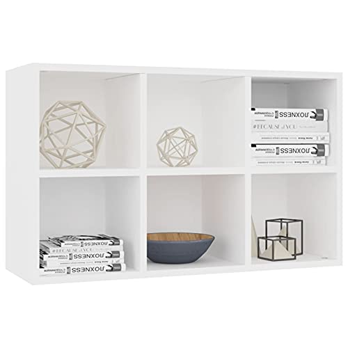 Festnight 6 Compartment Storage Units DIY Organizer Display Storage Cabinet Bookcase Versatile Shelf Sideboard for Living Room Closet Bedroom Home Furniture