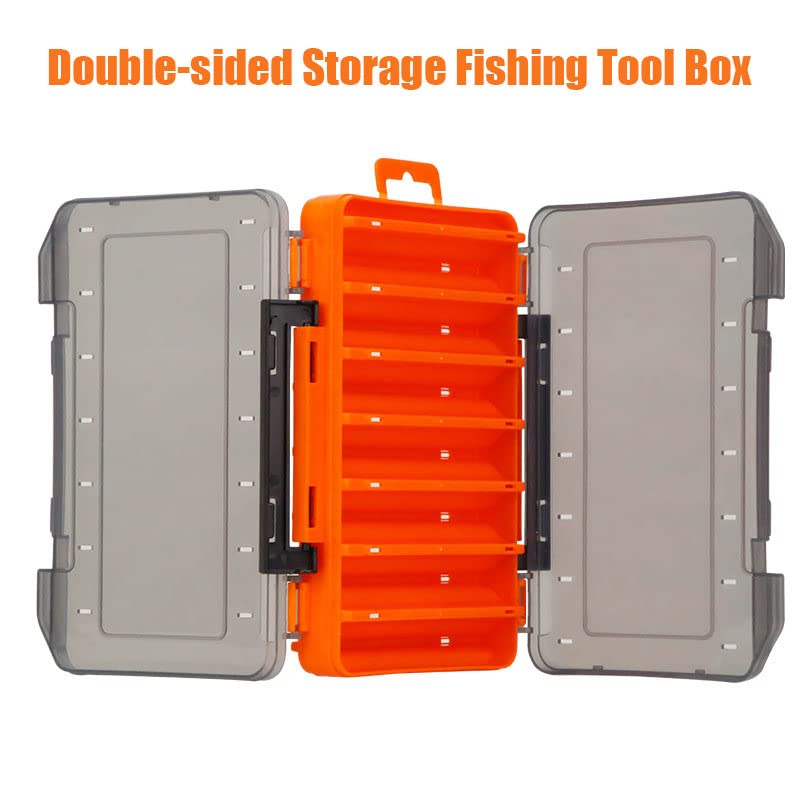 Fishing Tackle Boxes Large Capacity Portable Double-Sided Storage Fishing Tool Box Tackle Boxes Plastic Bait Accessories (Color : Blue)