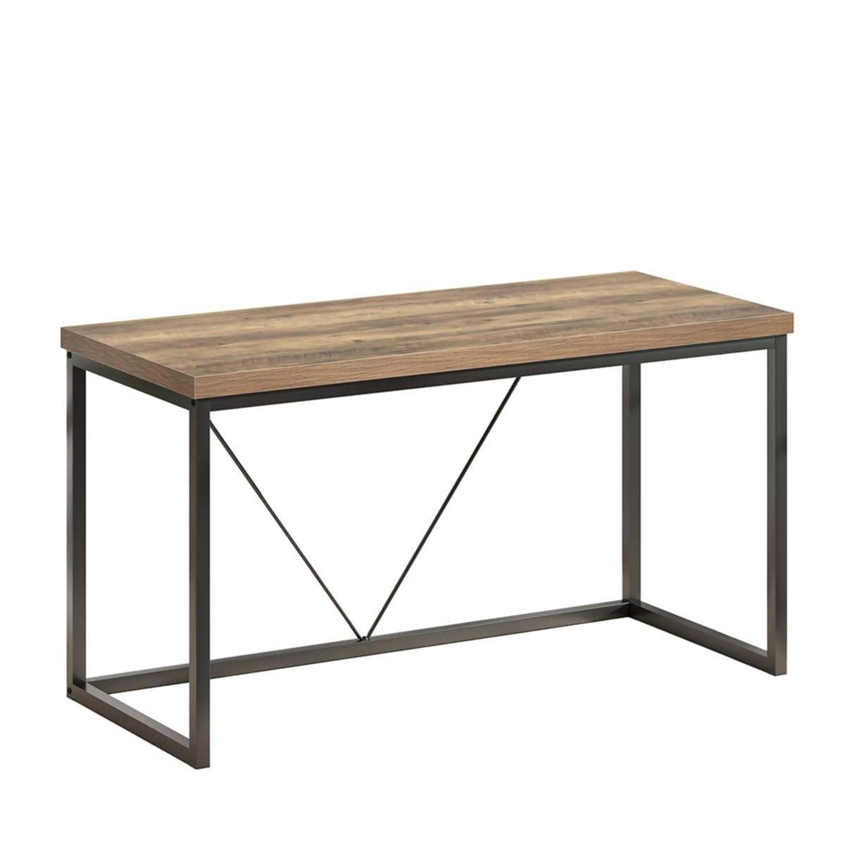 FOLUBAN Rustic Industrial Computer Desk,Wood and Metal Writing Desk, Vintage PC Table for Home Office, Oak 47.2 inch