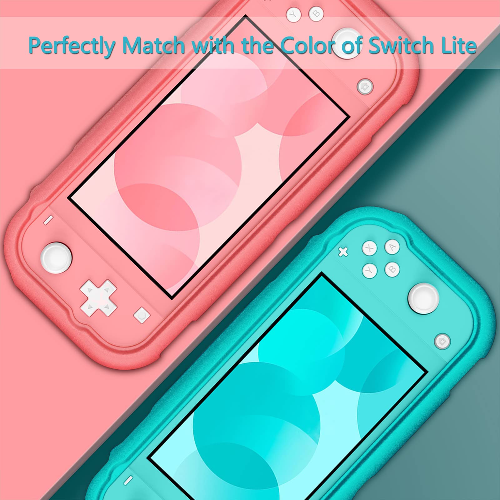 Fintie Case for Nintendo Switch Lite 2019 - Kids Friendly [Ultralight] [Shockproof] Anti-Scratch Protective Cover w/Ergonomic Grip Comfortable Grip Case for Switch Lite Console, Turquoise