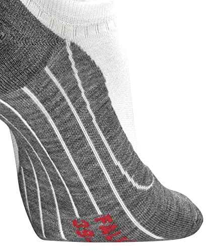 FALKE Men's RU4 Endurance Running Socks, Athletic No Shows, Medium Cushion, Breathable Quick Dry, Organic Cotton, White (White-Mix 2020), 9-10, 1 Pair