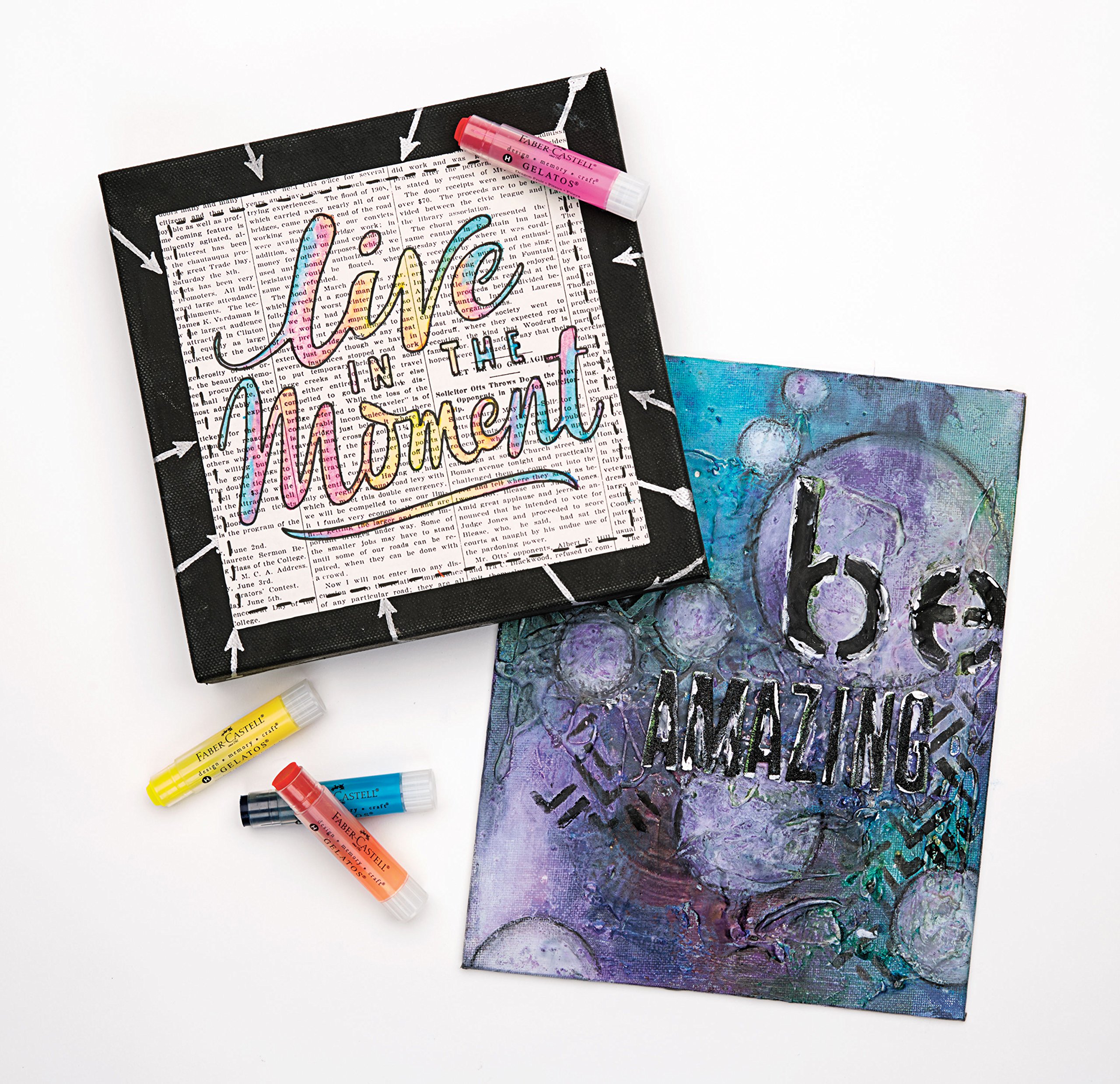 Faber-Castell Gelatos Colors Set, Iridescents - Water Soluble Pigment Crayons - 15 Iridescent Colors