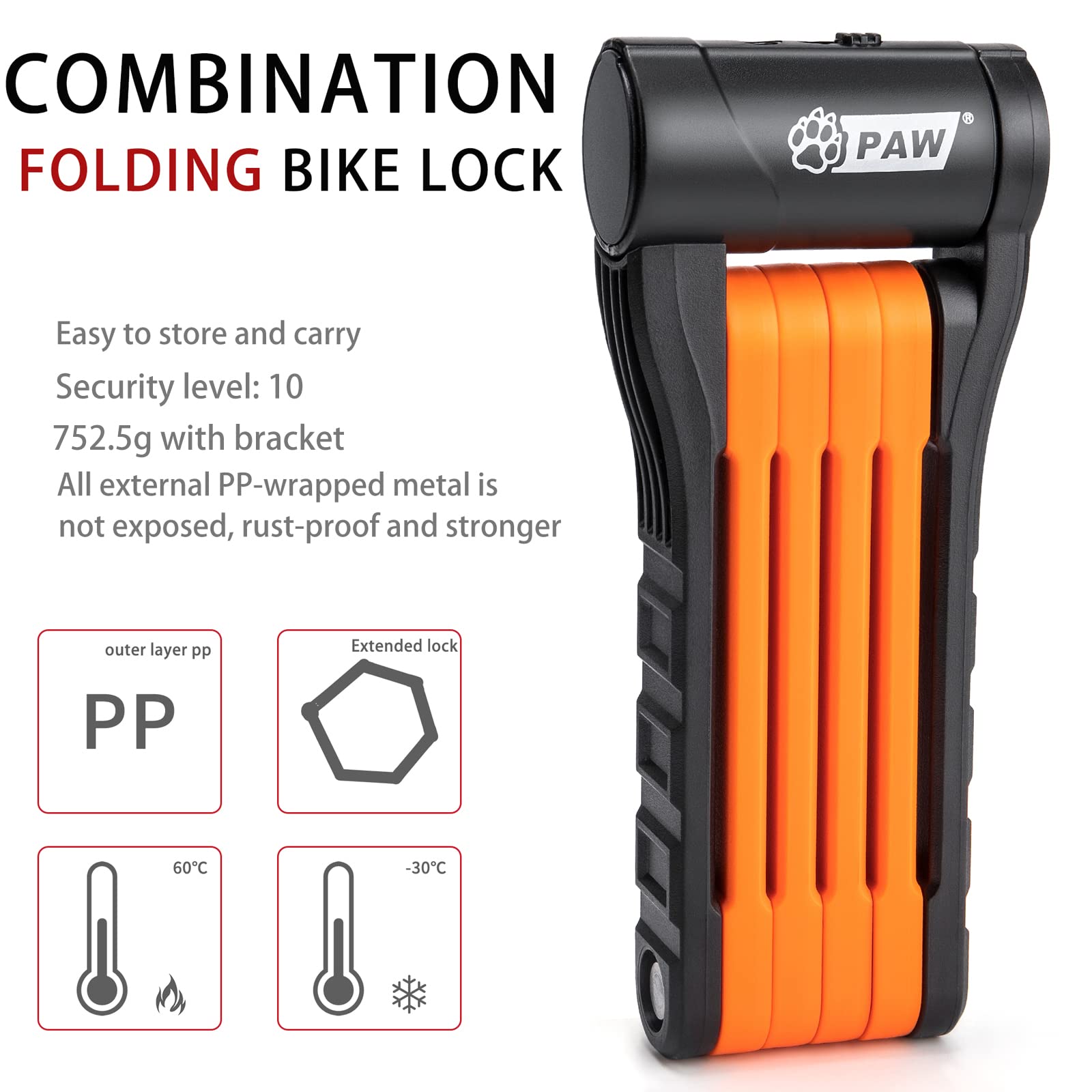 Folding Bike Lock with 3 Keys - Anti Theft Strong Security Bicycle Locks, Anti Drill & Pick Cylinder - Foldable Bike Lock with Mounting Bracket for Bikes E Bikes and Scooters (Green)