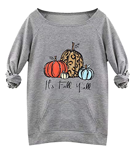 FLOYU Pumpkin Face Sweatshirt Women Halloween Off The Shoulder Tops Fall Pumpkin Pullover Halloween Long Sleeve Clothes