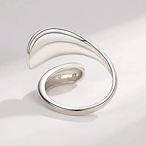 WPPHXY 925 Sterling Silver Rings Handmade Rings Adjustable Open Teardrop Rings Waterdrop Ring for Women Girls Color 1