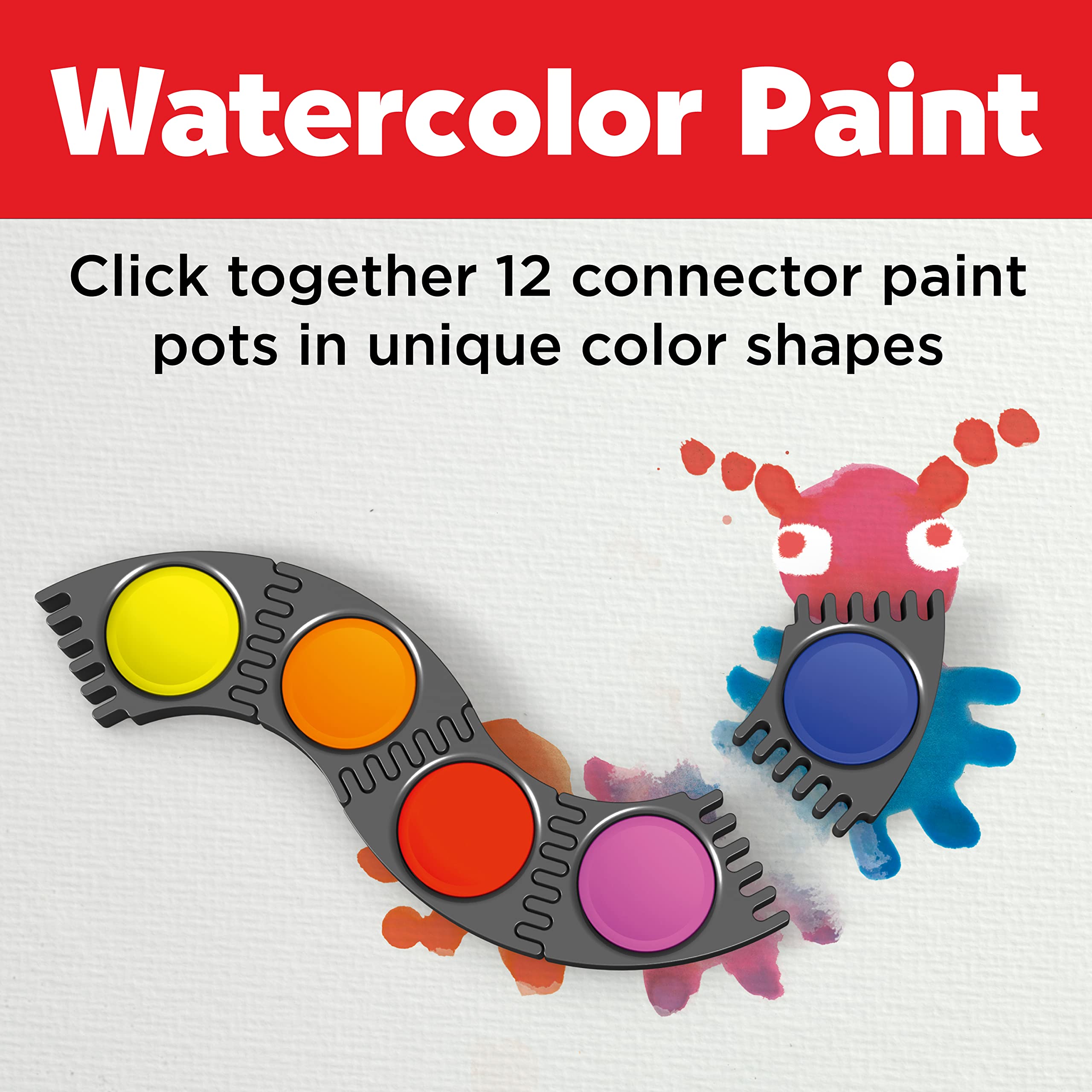 Faber-Castell Connector Paint Box Watercolor Set - 12 Watercolor Paints with Brush and Accessories