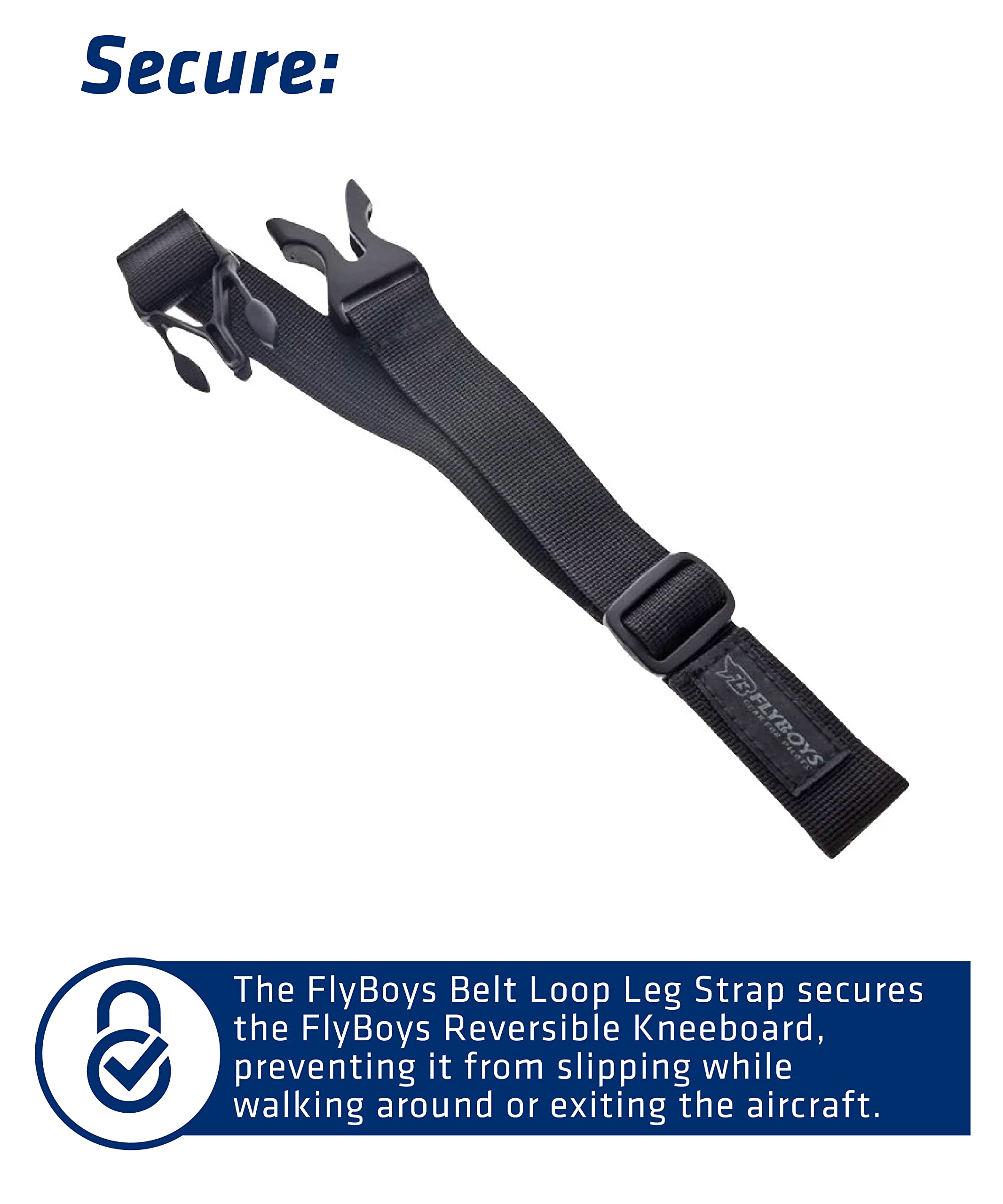 FlyBoys Belt Loop Leg Strap - Heavy Duty - for FlyBoys Reversible Kneeboard - for Professional Pilots, General Aviationā¦
