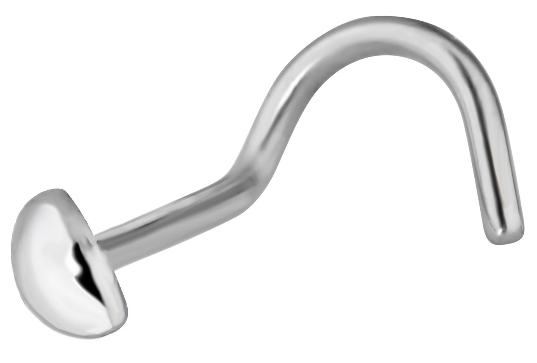 Forbidden Body Jewelry 20g Surgical Steel Nose Screw with Flat Steel Dome Ball