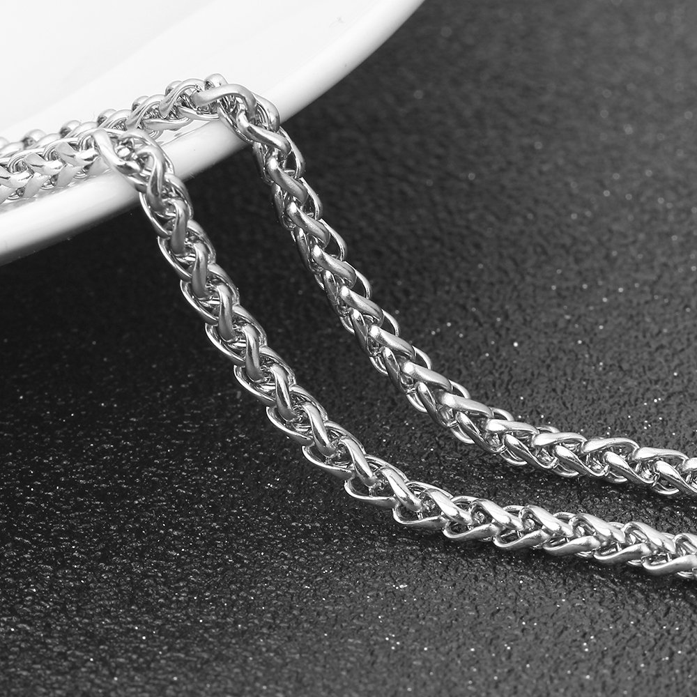 FIZIZDH Stainless Steel Freemason Masonic Pendant Necklace, Unisex, 24 inch Keel Link Chain