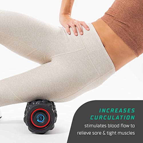 Foam Roller for Physical Therapy & Exercise - Vibrating Foam Roller for Back Pain, Muscle Recovery, Deep Tissue Massage and Stretching - Electric Foam Roller, 8 Speed, Rechargeable, Black