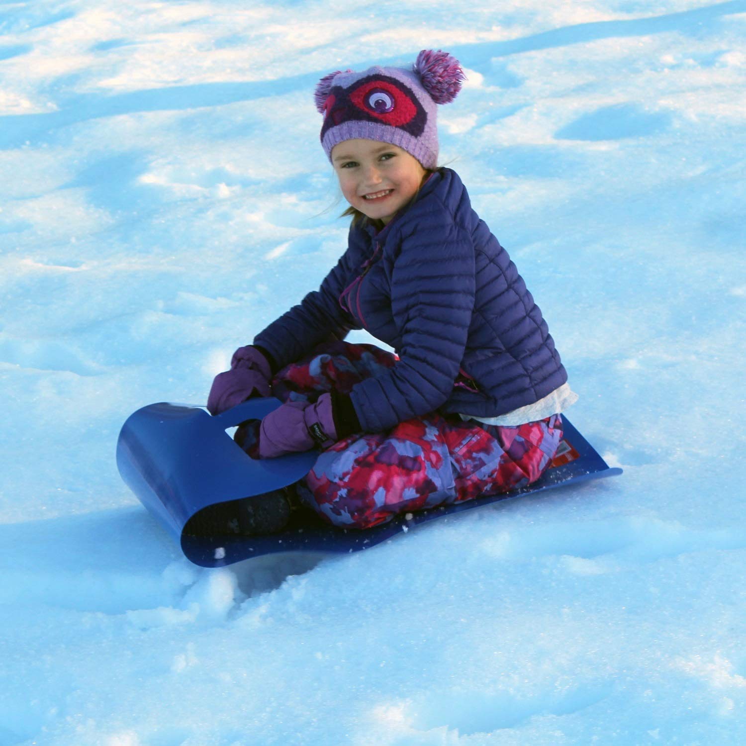 Flexible Flyer 611 Flying Carpet Lightweight Roll Up Snow Sled Portable Rolling Snow Slider, Blue