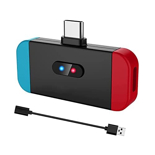 Friencity Bluetooth Transmitter Adapter for PC or Switch, Low Latency Wireless Audio Dongle w/USB C to A Converter for Nintendo Switch PC PS4 Bose Sony Headphones, in-Game Voice Chat & Dual Link