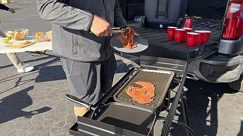 Flame King Outdoor Propane Double Dual Burner Stove 200K BTU Turkey Fryer/Camp Cooker, Portable with Stand Great for Backyard Cooking, Home Brewing & Canning