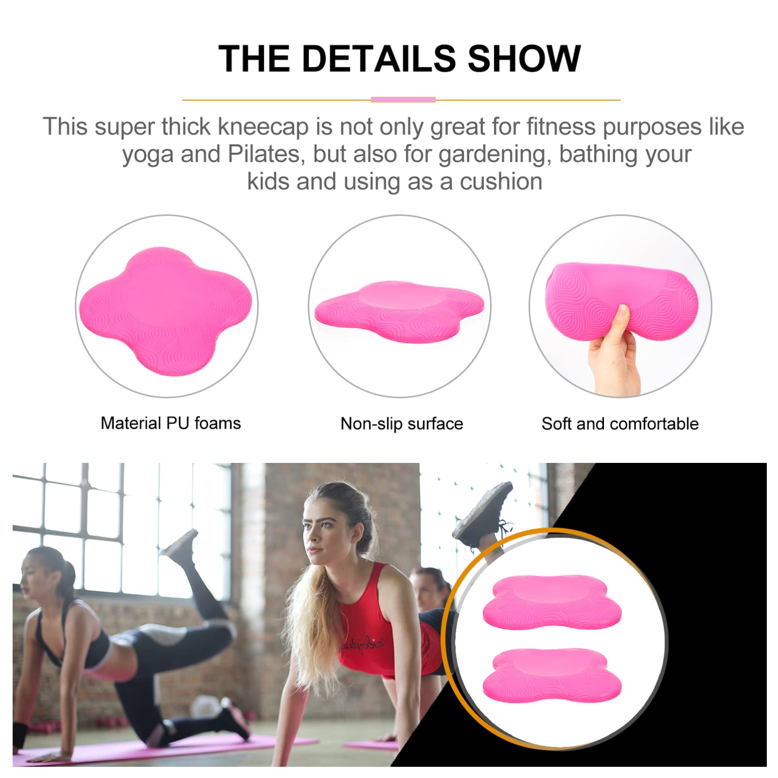 GAFOKI 2pcs Pads Plank Household Foam Support Multi-Function Red Accessory Rose Sports Hands Anti Kneeling Wrist Workout Slip Mat Yoga Knee Meditation Comfortable Pilates Elbows Cushion