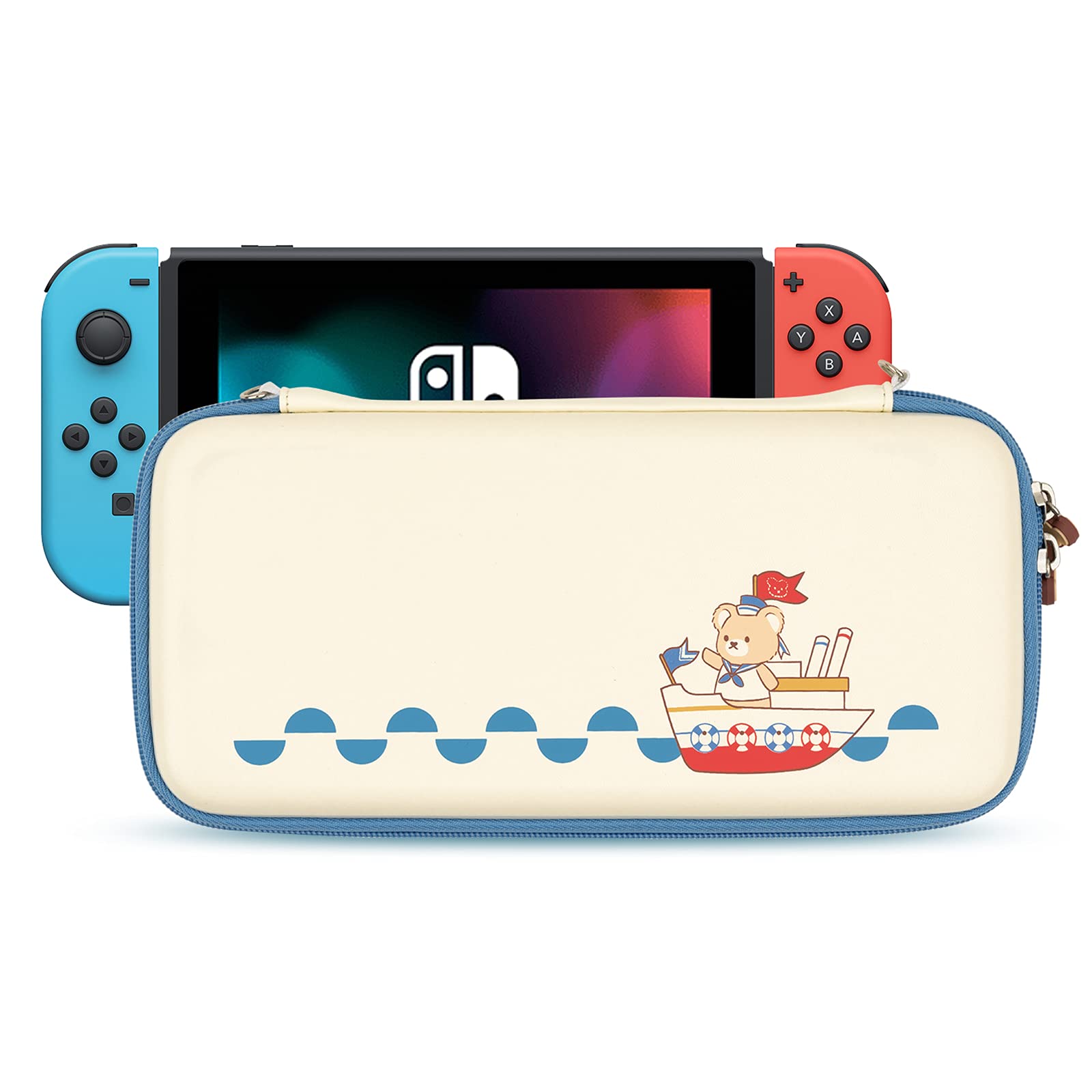 Geekshare Sea Bear Carry Case for Nintendo Switch/Switch OLED - Portable Hardshell Slim Travel Carrying Case fit Switch Console and Accessories