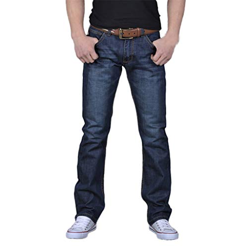 Forthery Stretch Regular Classic Fit Blue Denim Jeans for Men Jogger Jeans Teen Boys Slim Fit Leg Denim Pants(Blue,32)