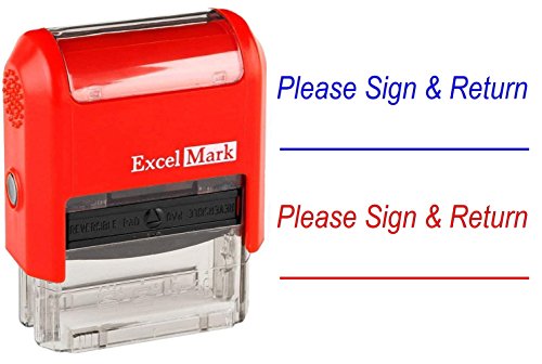 ExcelMark Self-Inking Rubber Teacher Grading Stamp - Please Sign & Return