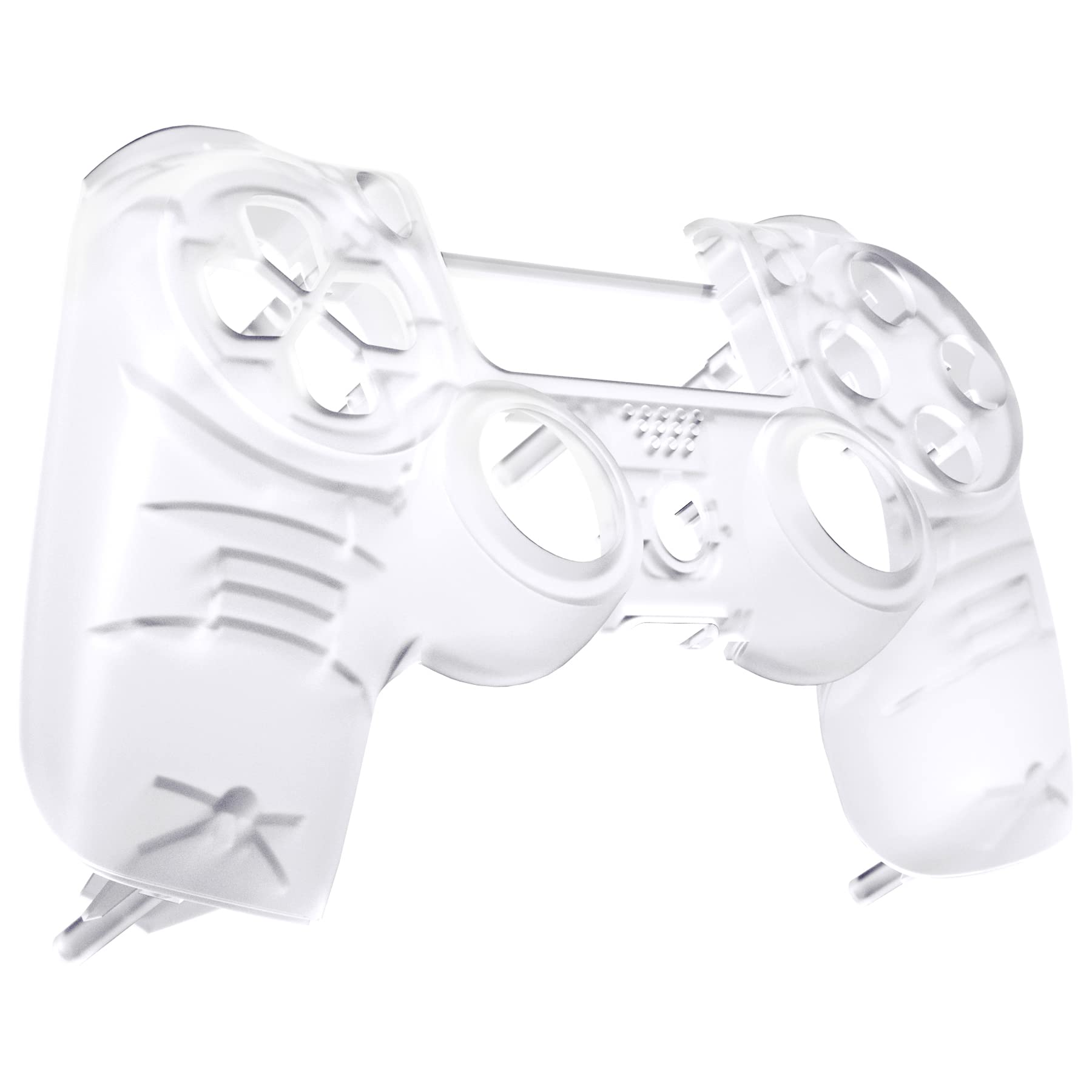 eXtremeRate Foggy Clear Blue Faceplate Cover, Soft Touch Front Housing Shell Case, Comfortable Replacement Kit Compatible with ps4 Slim Pro Controller JDM-040/050/055 - Controller NOT Included