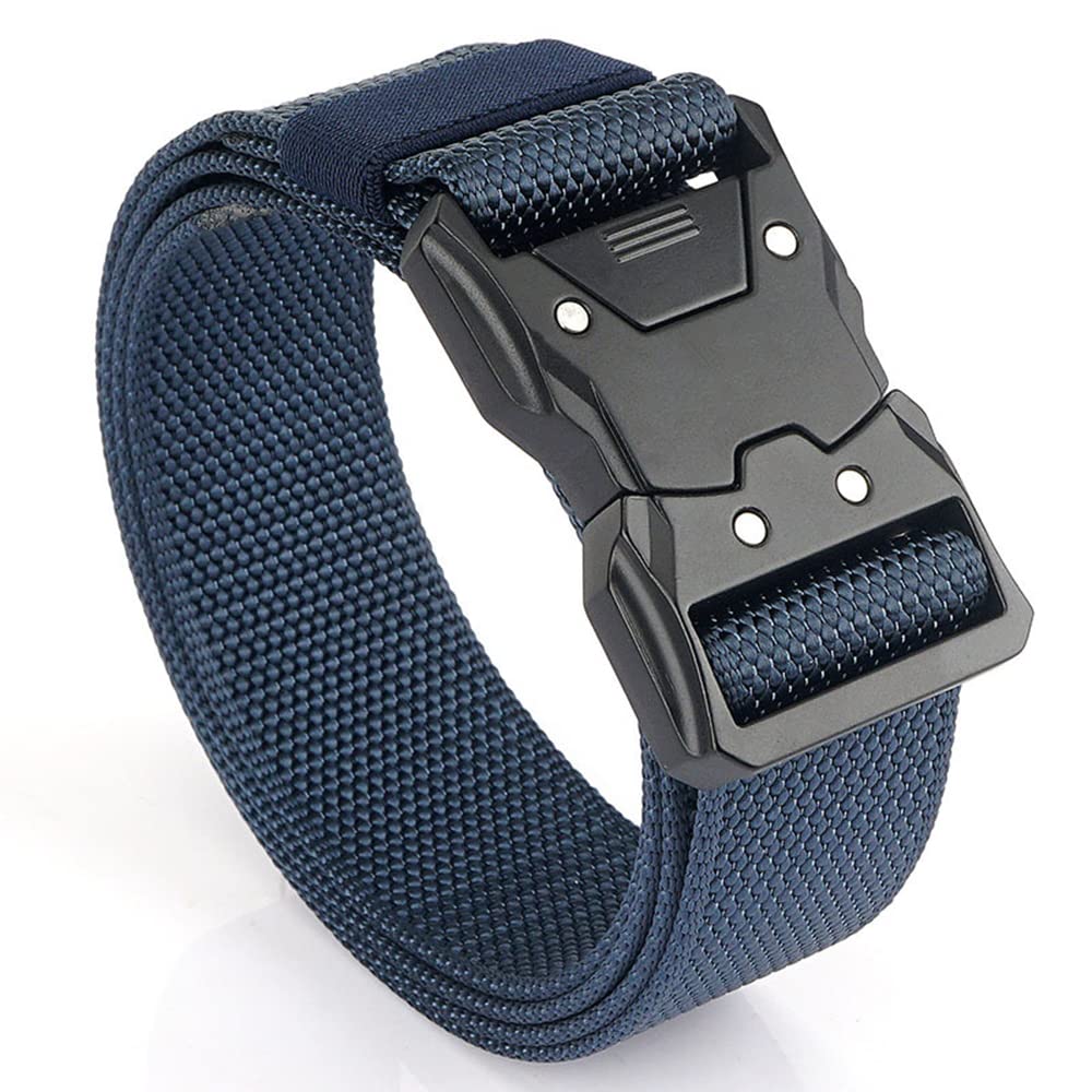 FLYYQMIAO Men's Tactical Belt,Military Utility Belt Nylon Web Rigger Belt Work Belt with Heavy-Duty Quick-Release Buckle,Adjustable Hard Metal Buckle, Nylon Breathable Elastic Web Belts (style5)