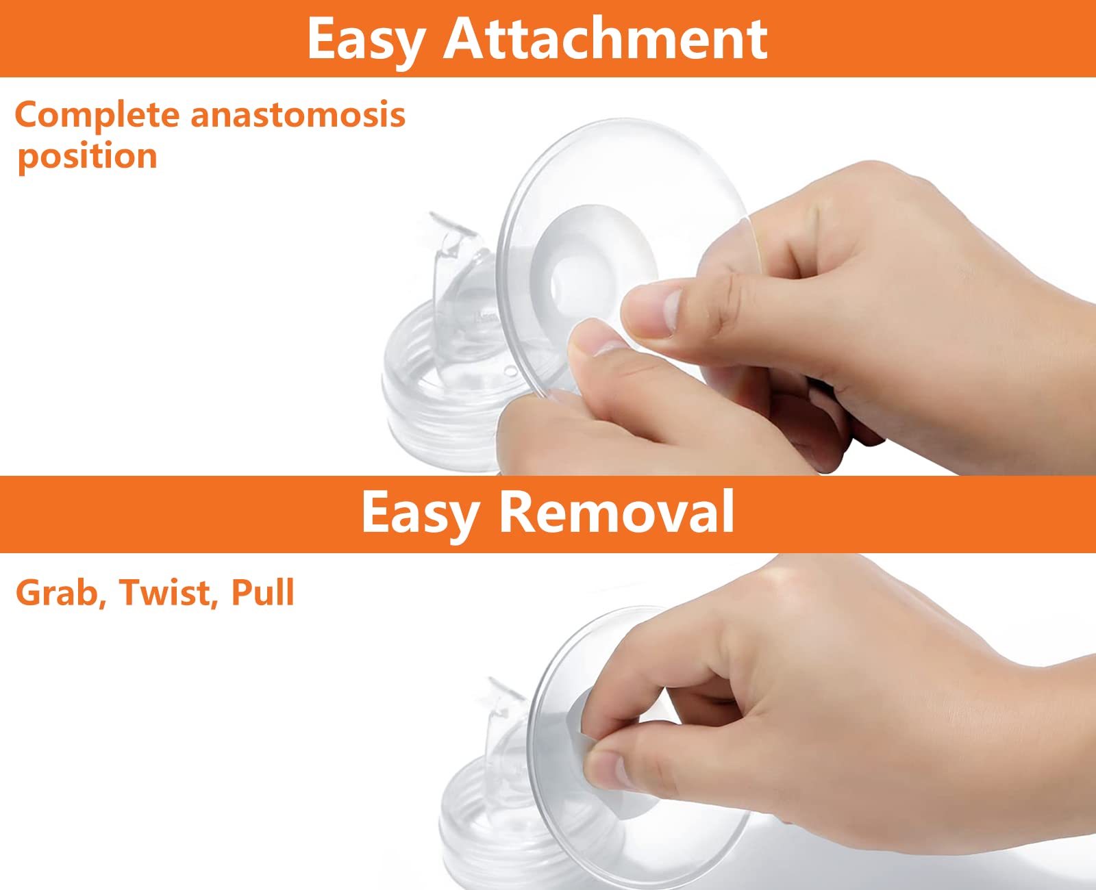 Loveishere 24mm Flange Inserts Compatible with Medela/TSRETE/Momcozy/Willow Wearable Cups, 27mm Breast Pump Shields Reduce Nipple Tunnel Down to 24mm, 2pcs