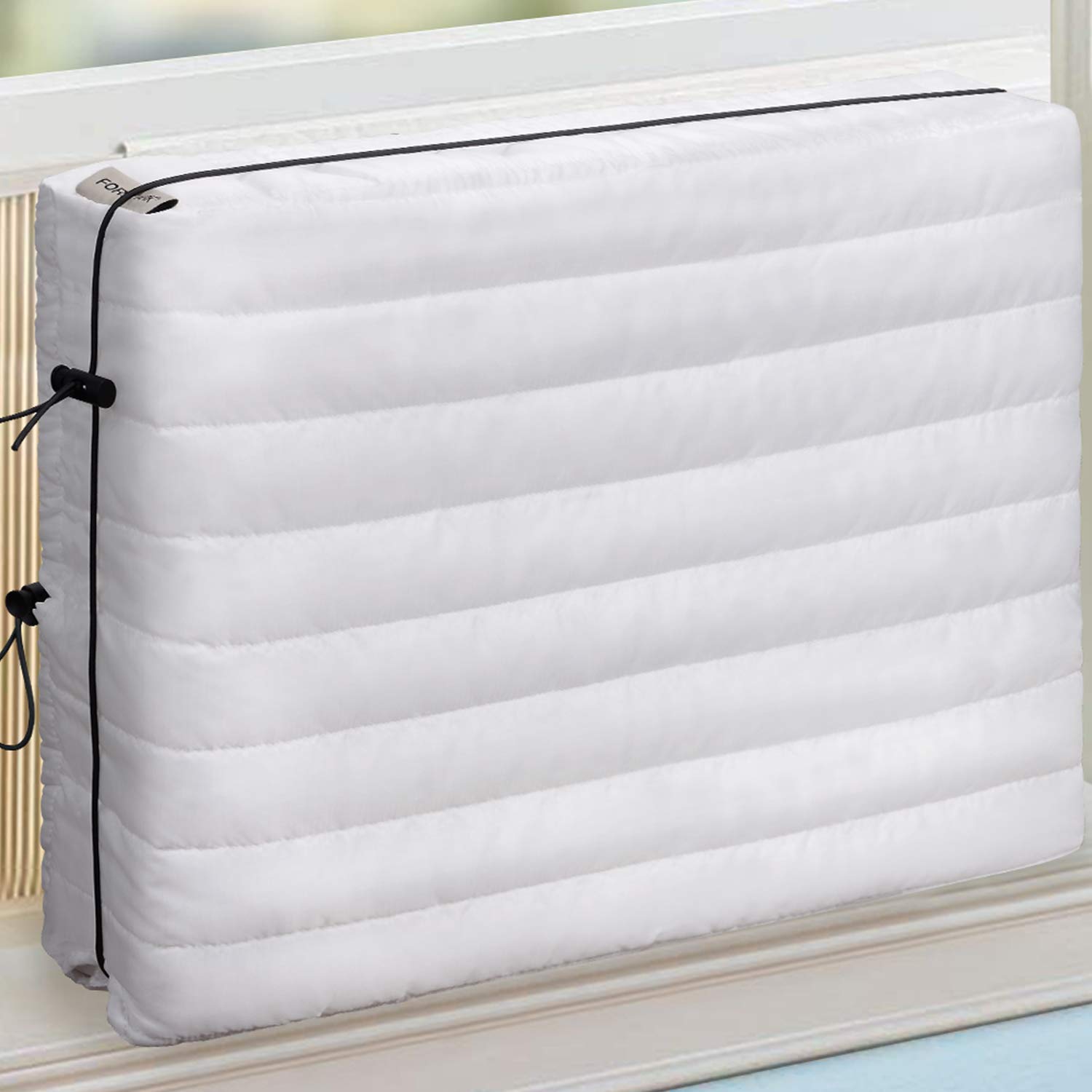 FORSPARK Indoor Air Conditioner Cover, AC Covers for Inside with Free Drawstring, 21 x 15 x 3.5 inches (L x H x D) - White