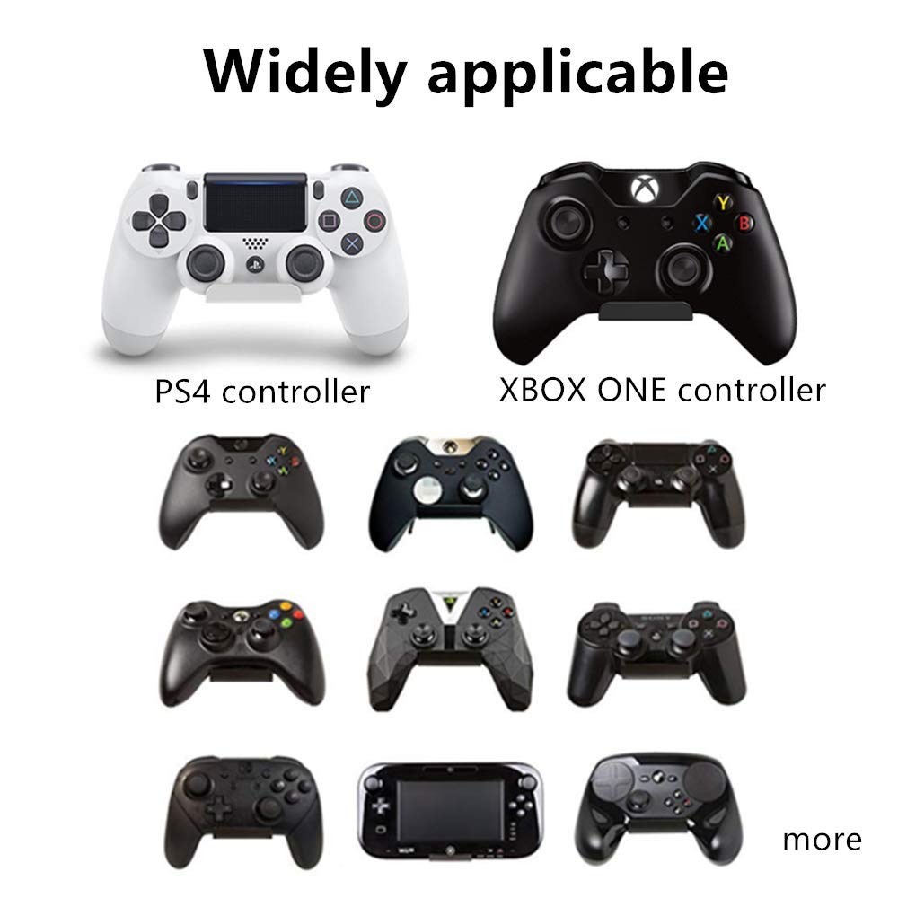 ForBEST 2 Pack PS4 PS5 Controller Wall Mount Headphone Stand Headset Holder Hook Stand for Gaming Controller, Cables, Gamepad, Umbrella, Bag, Backpack (White)