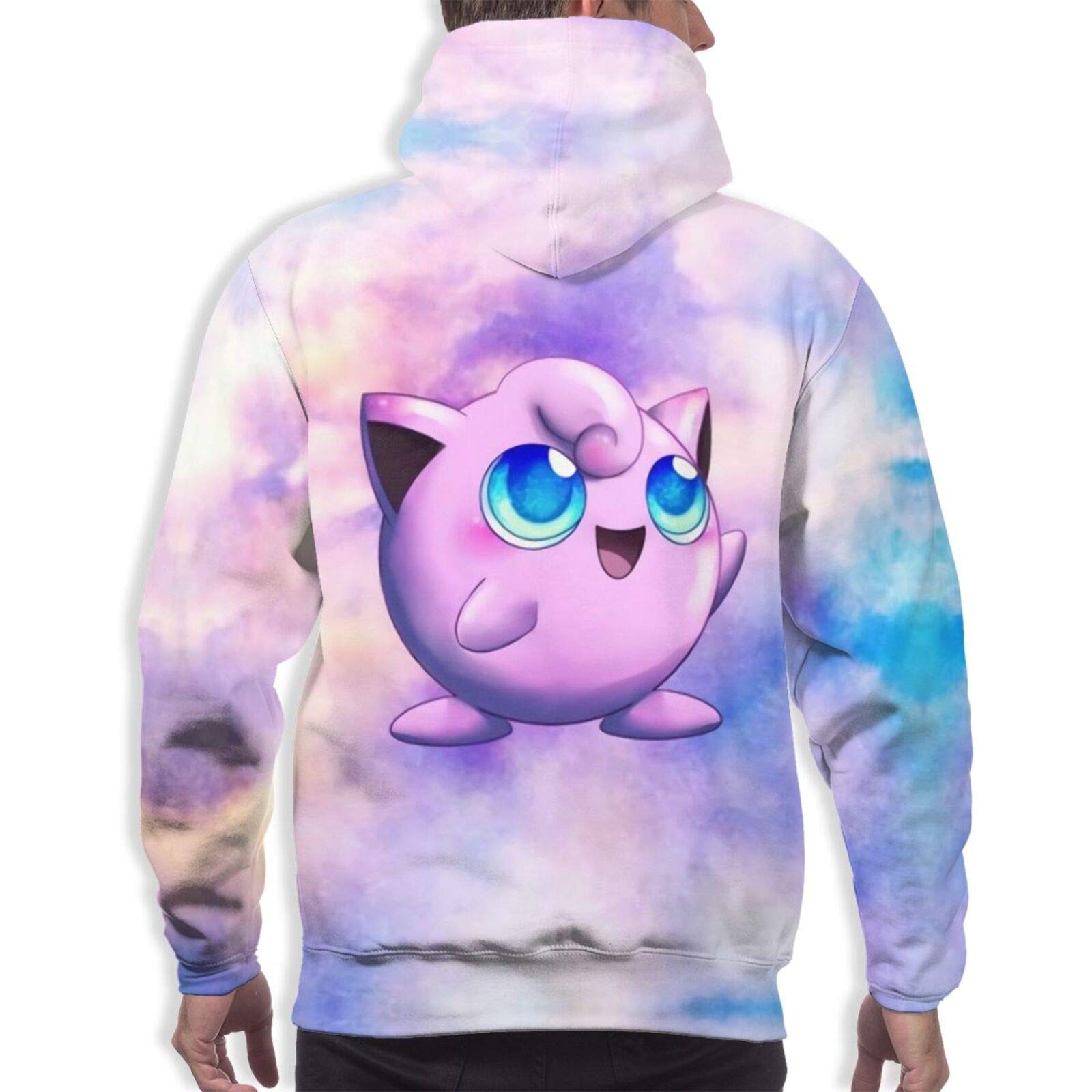 fmsnupz Men's 3D Hoodie Cool Print Pullover Hooded Sweatshirt,for Teens/Boys/Adult Small Black
