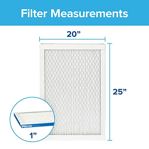 Filtrete 20x25x1 AC Furnace Air Filter, MERV 13, MPR 1900, Premium Allergen, Bacteria & Virus Filter, 3-Month Pleated 1-Inch Electrostatic Air Cleaning Filter, 2-Pack (Actual Size 19.69x24.69x0.78 in)