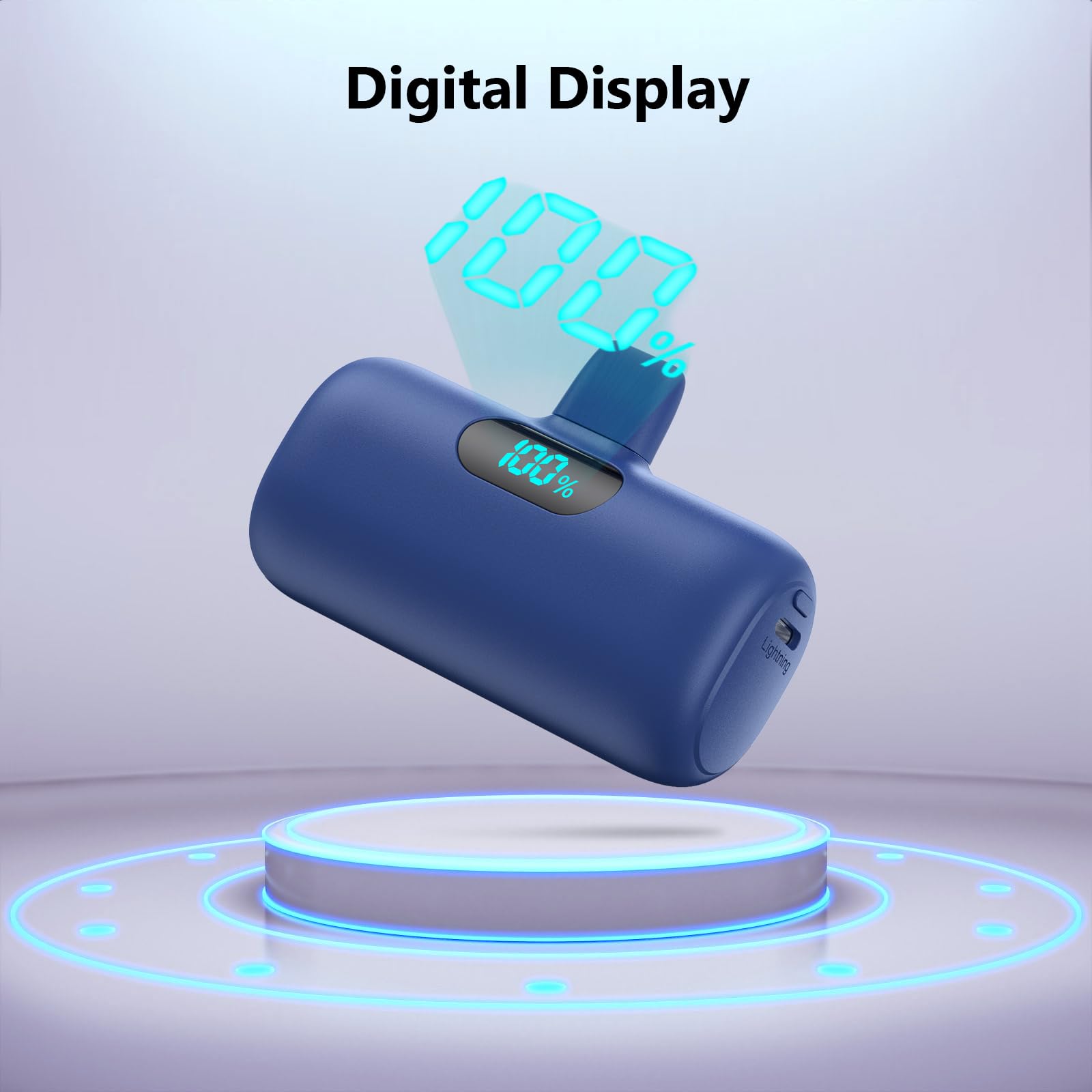 Feob Mini Portable Charger 5000mAh, Small & Ultra-Compact 15W PD Fast Charging Power Bank, LCD Display Cute Battery Pack Compatible with iPhone 14/14 Pro Max/13/13 Pro Max/12/11/XR/X/8/7/6, White