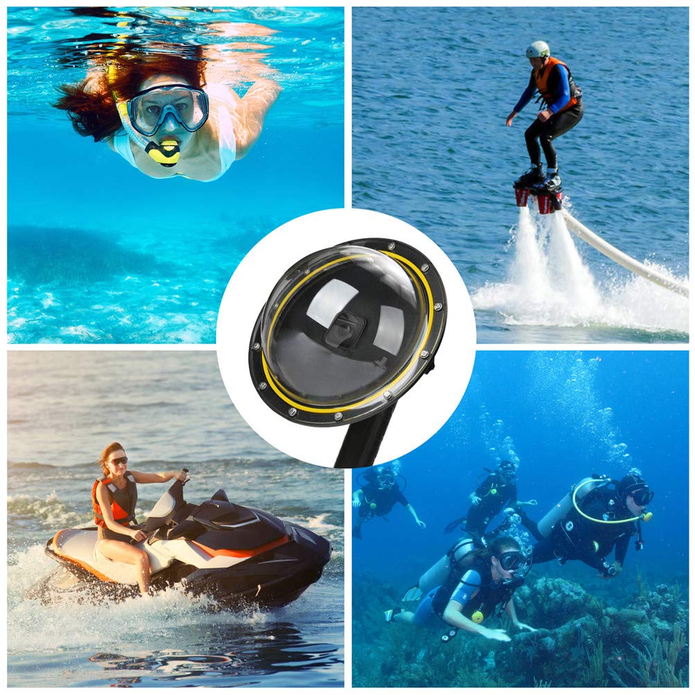 for Dome Hero8 Black, Diving Transparent Dome Lens Waterproof Housing with Floaty Hand Grip Underwater Case for Accessories