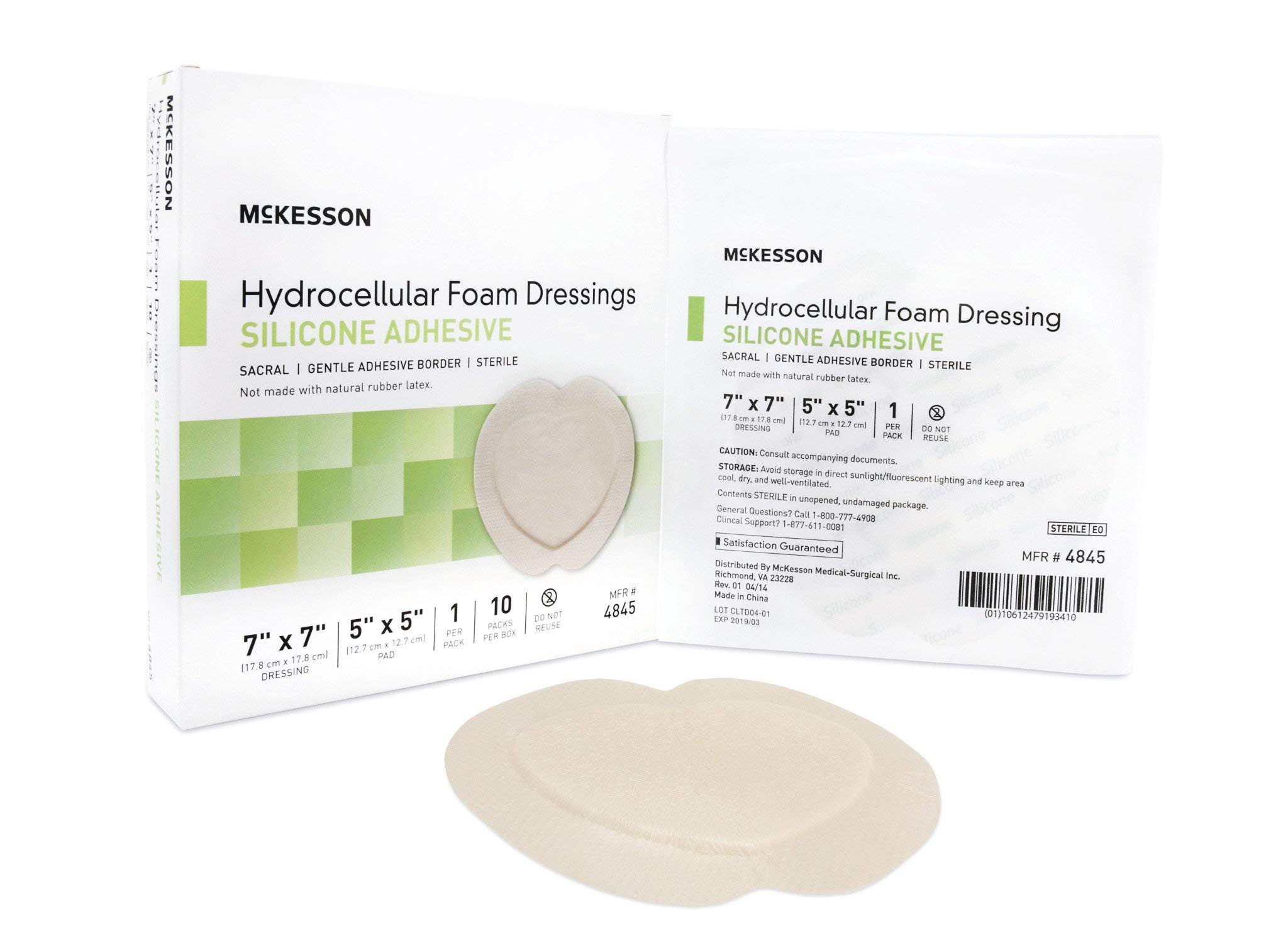 Foam Adherent Silicone W/Border 7"X7" 10Ea/Bx Manufacturer: MCKESSON
