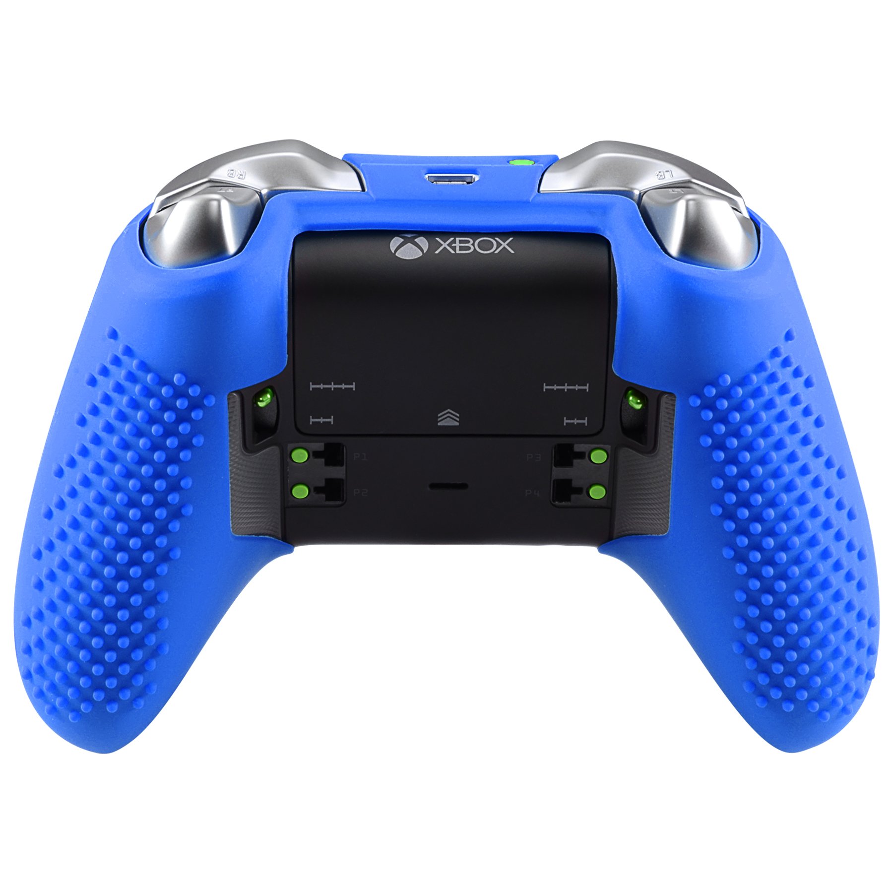 eXtremeRate Soft Anti-Slip Silicone Controller Cover Skins Thumb Grips Caps Protective Case for Xbox One Elite - Black